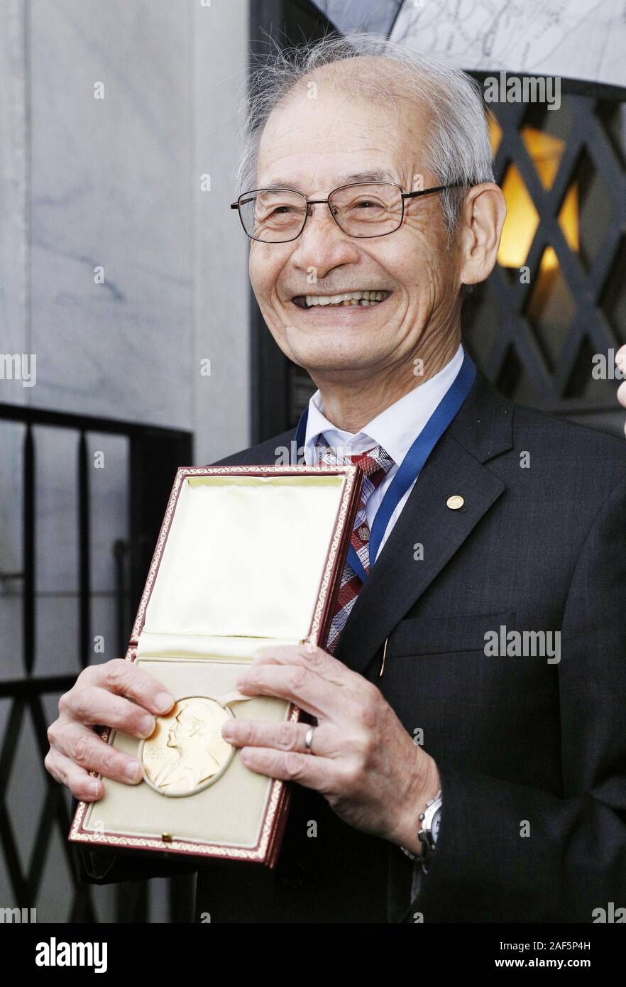 Stockholm, Sweden. 12th Dec, 2019. Japanese scientist Akira Yoshino ...