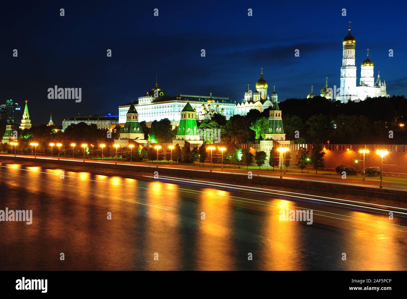 Moscow Kremlin at the night Stock Photo - Alamy