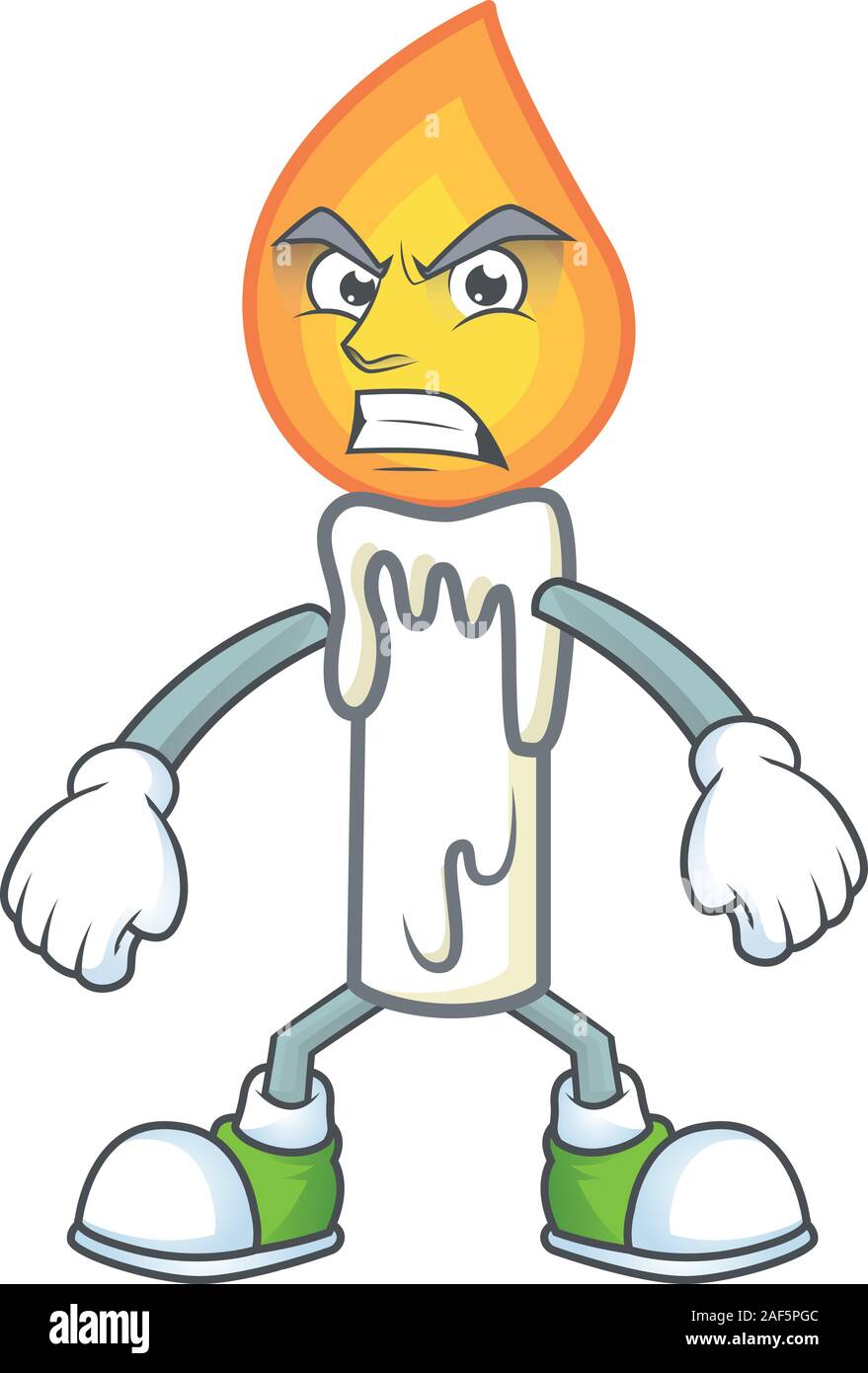 Picture of white candle cartoon character with angry face Stock Vector ...