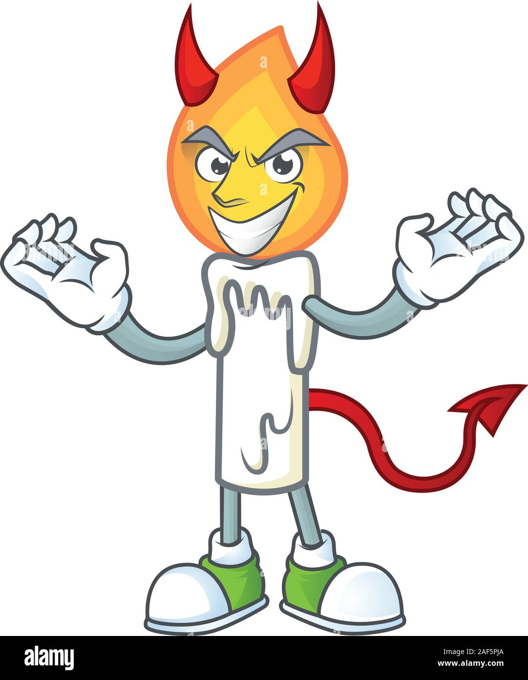 Picture of white candle as a Devil cartoon mascot Stock Vector Image ...