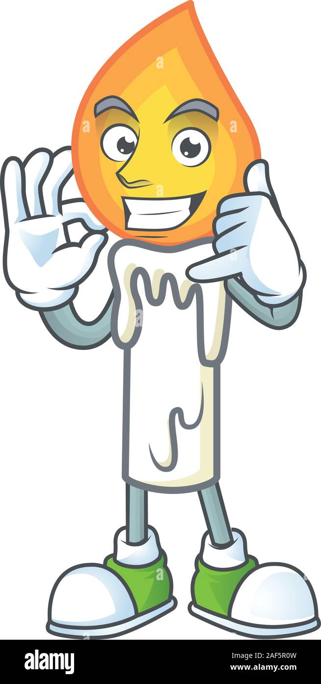 Call me cool white candle cartoon character design Stock Vector Image ...