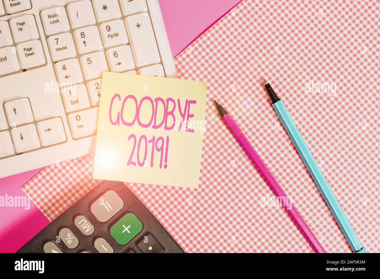 Writing note showing Goodbye 2019. Business concept for express good ...