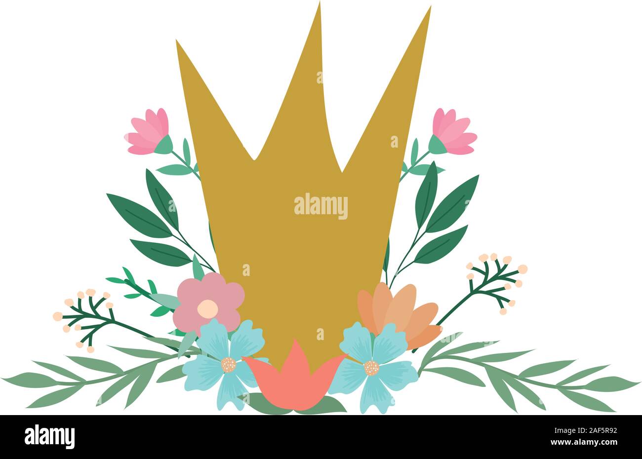 Isolated crown with flowers and leaves vector design Stock Vector Image ...