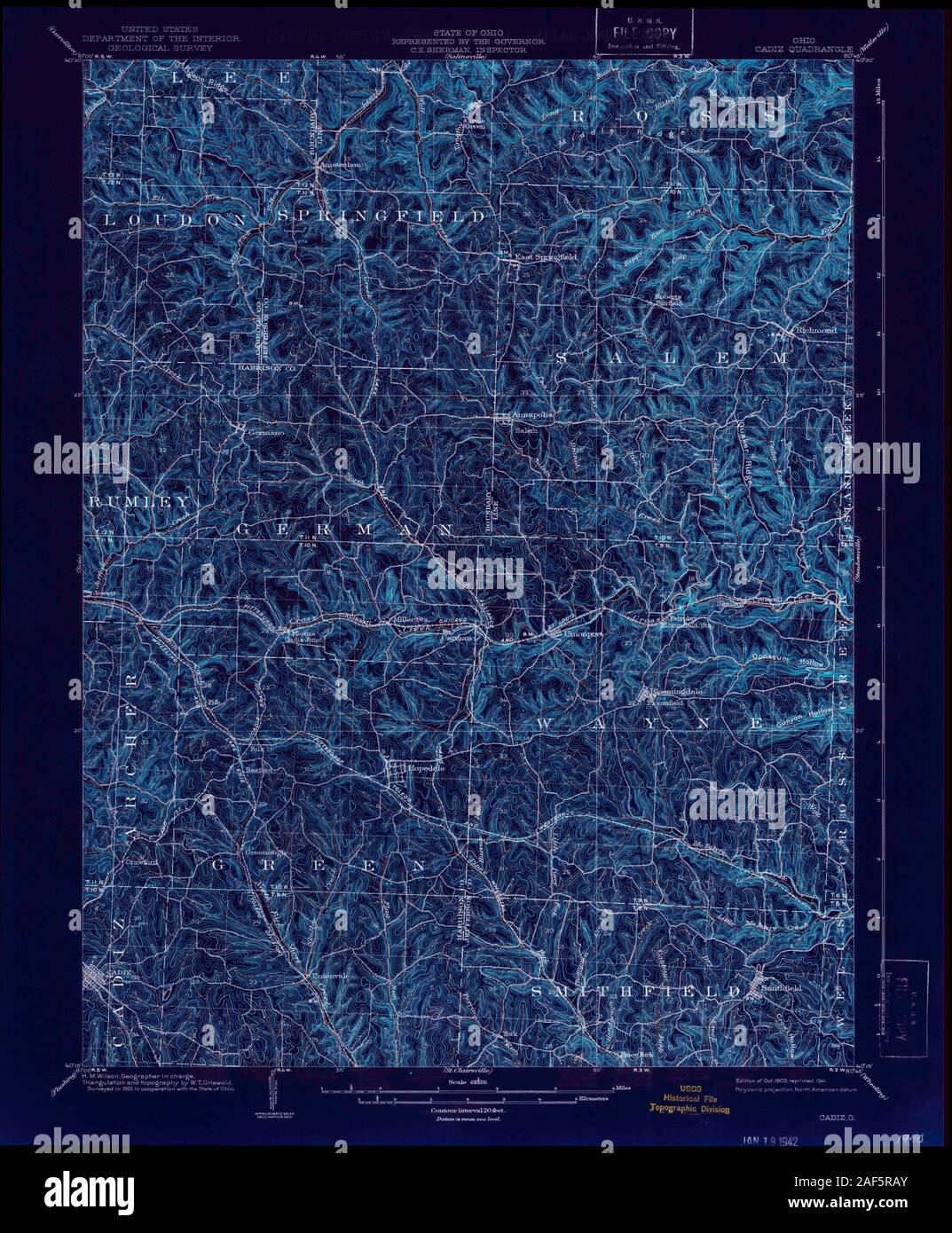 Cadiz ohio map hi-res stock photography and images - Alamy