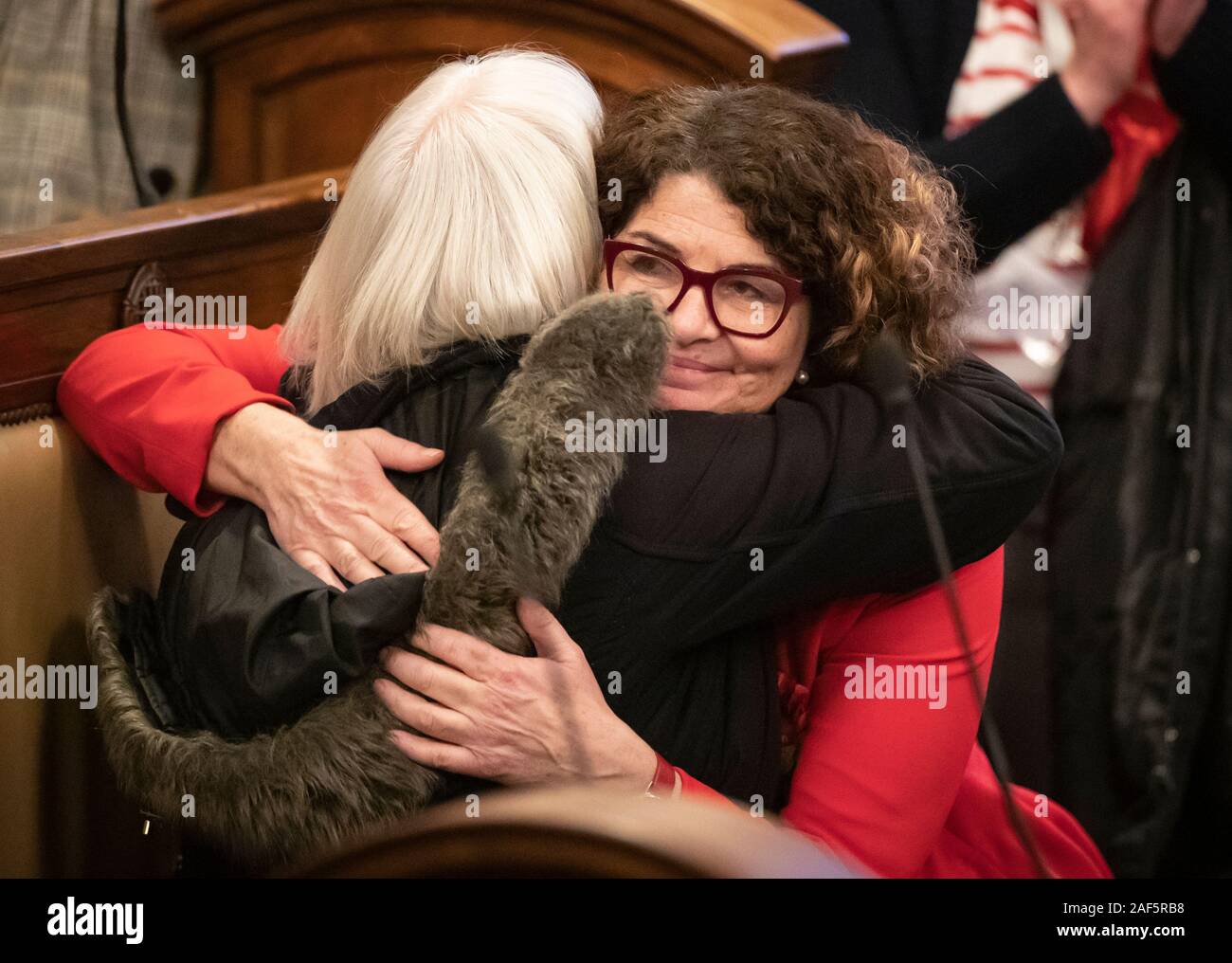 Labour Party candidate Diana Ruth Johnson celebrates after winning ...