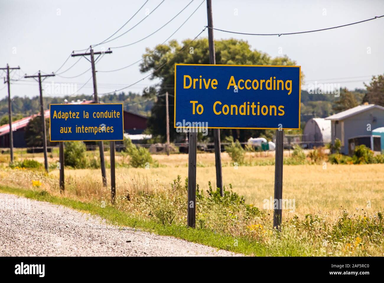 French, English Information road Signs, Drive According To Conditions ...