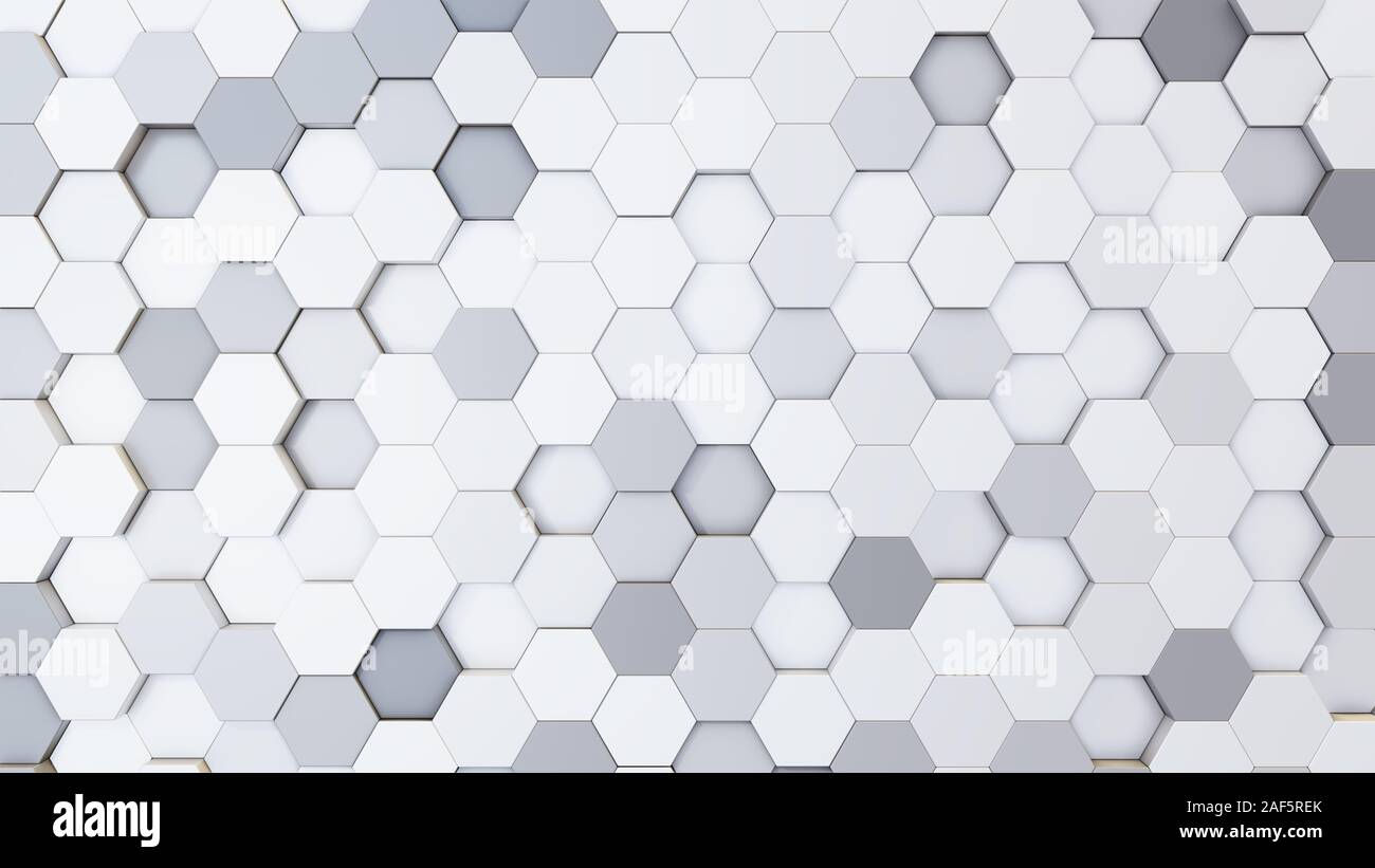 Abstract 3D illustration of colorful hexagons background. Random ...