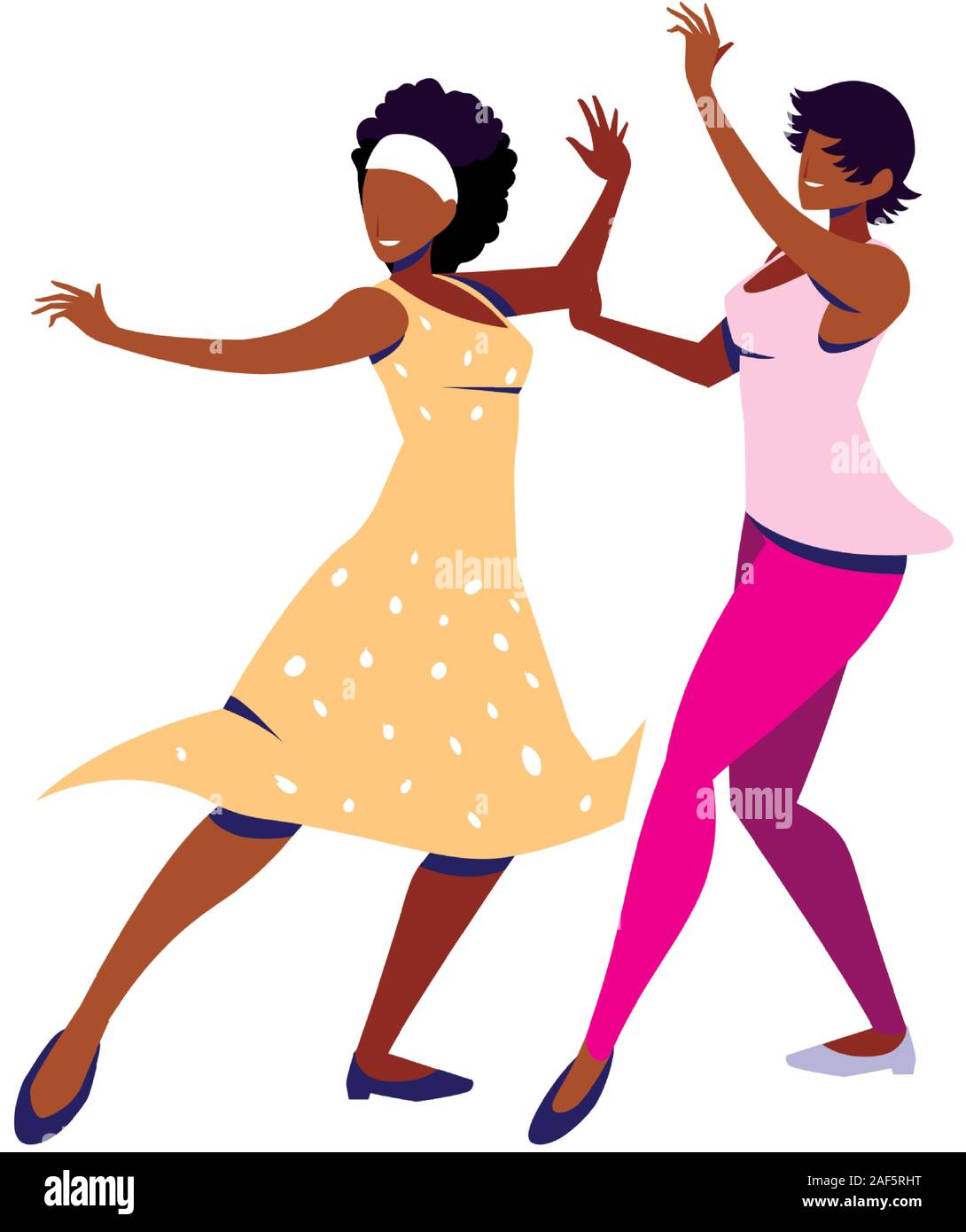 women in pose of dancing on white background vector illustration design ...