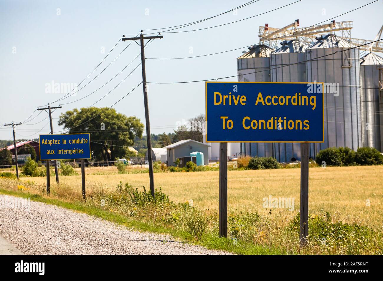 French, English Information road Signs, Drive According To Conditions ...