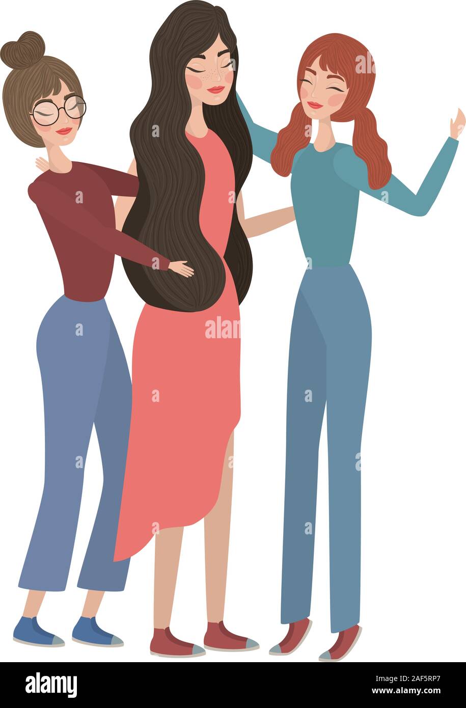 Isolated women cartoon drawing vector design Stock Vector Image & Art ...