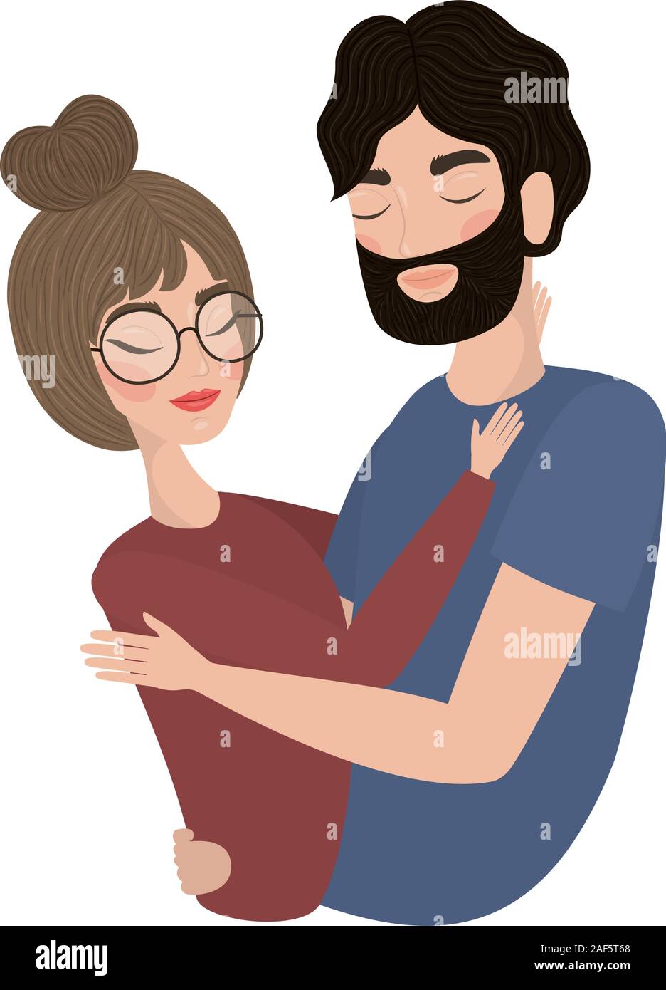 Couple of woman and man drawing vector design Stock Vector Image & Art ...
