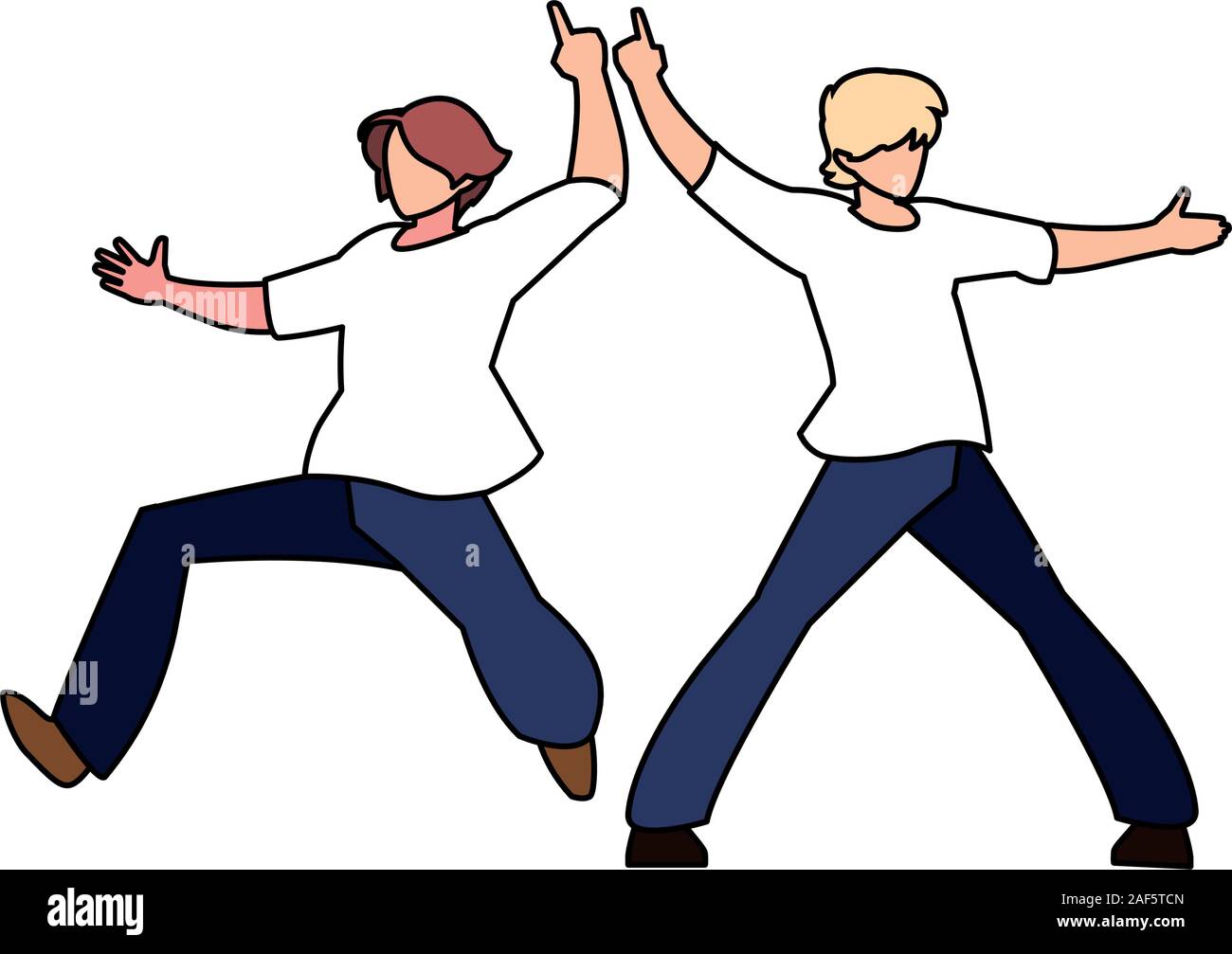 men in pose of dancing on white background vector illustration design ...