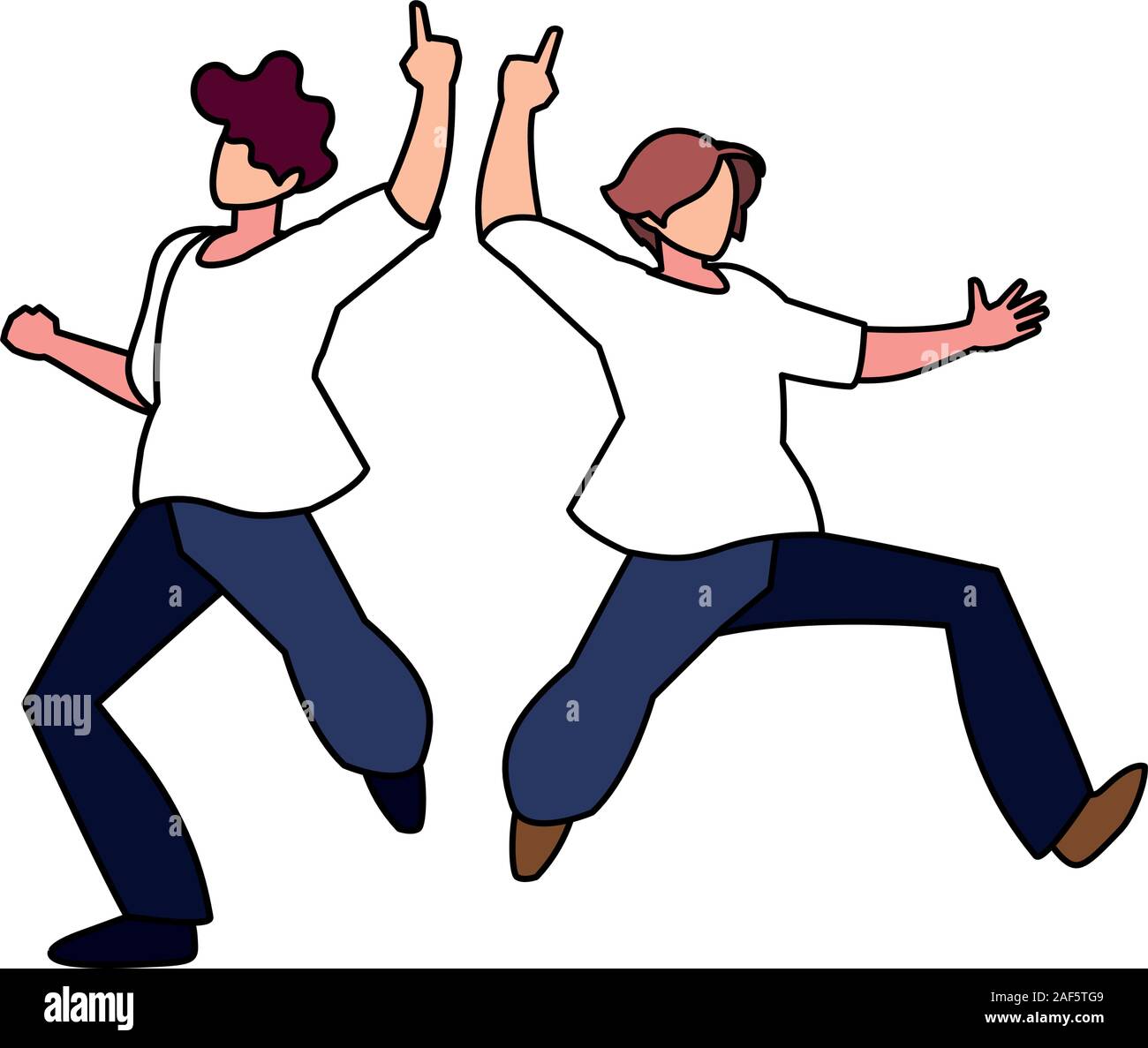 men in pose of dancing on white background vector illustration design ...