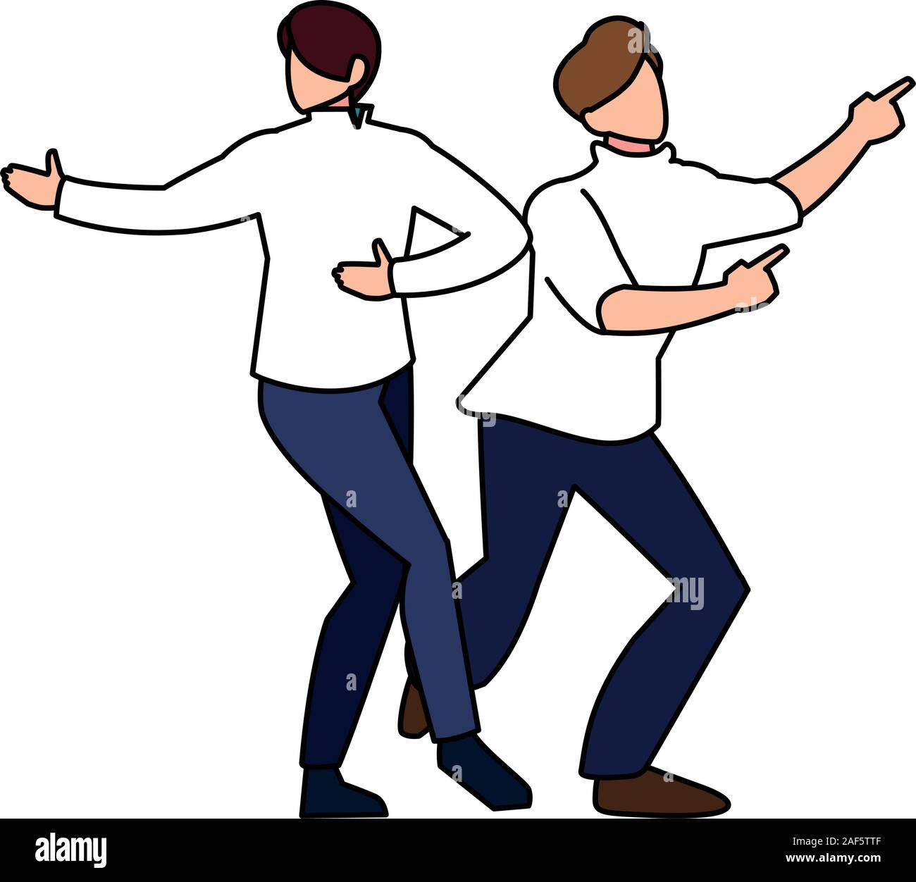 men in pose of dancing on white background vector illustration design ...