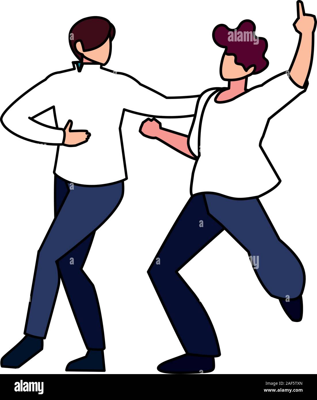 men in pose of dancing on white background vector illustration design ...