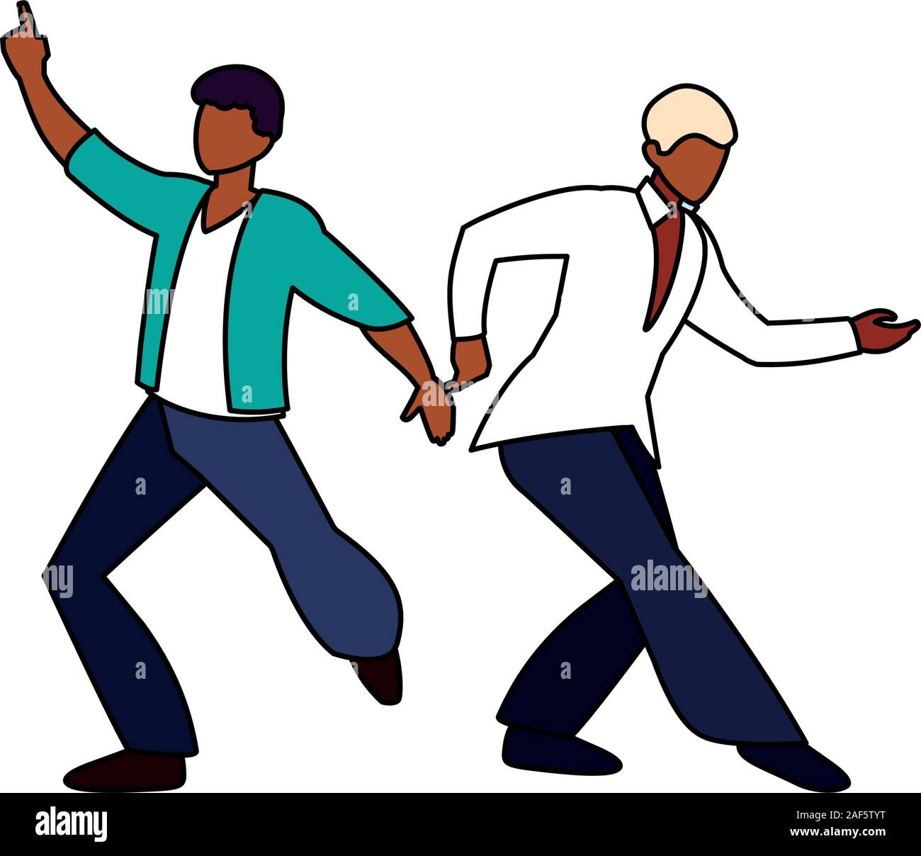 men in pose of dancing on white background vector illustration design ...