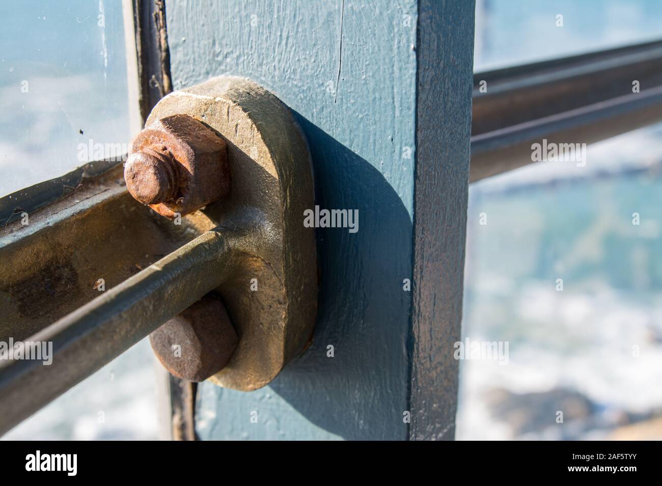 Old vintage steampunk bolts and nuts railing Stock Photo - Alamy