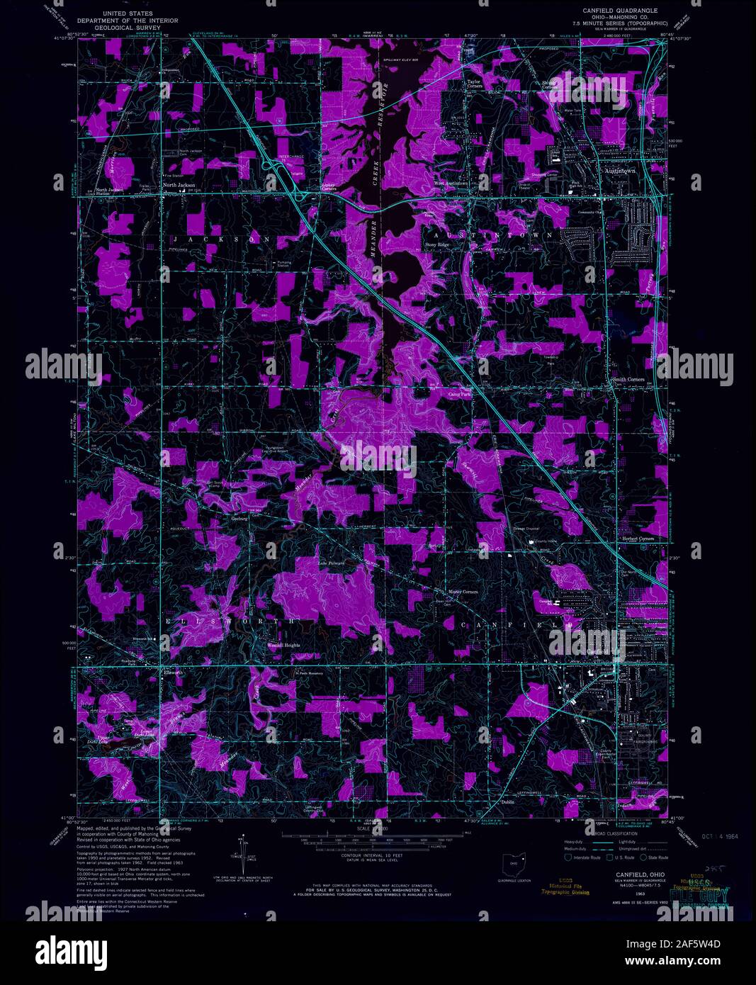 Map of canfield ohio hi-res stock photography and images - Alamy