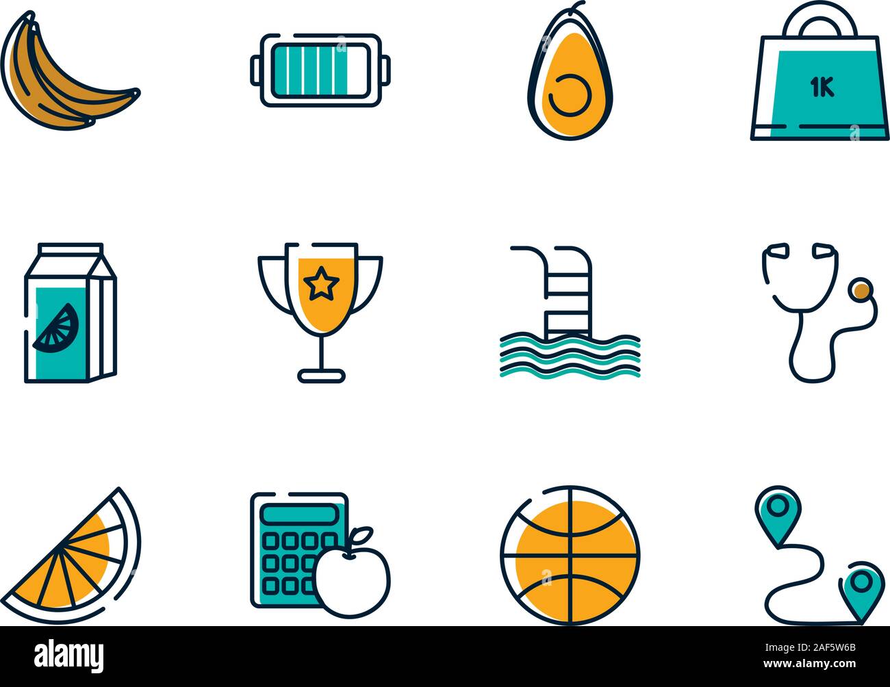 Isolated healthy lifestyle icon set vector design Stock Vector Image ...