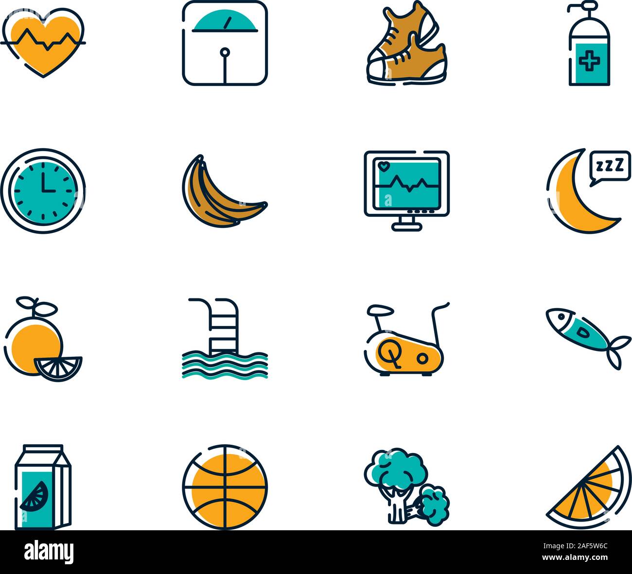 Isolated healthy lifestyle icon set vector design Stock Vector Image ...