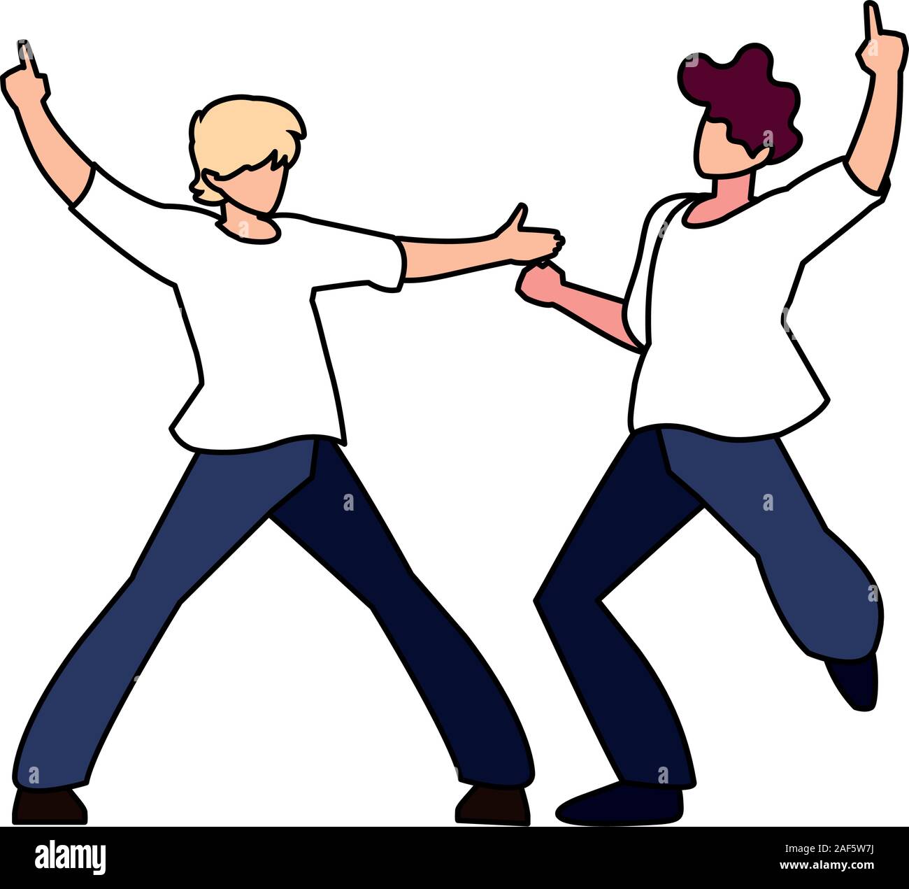 men in pose of dancing on white background vector illustration design ...