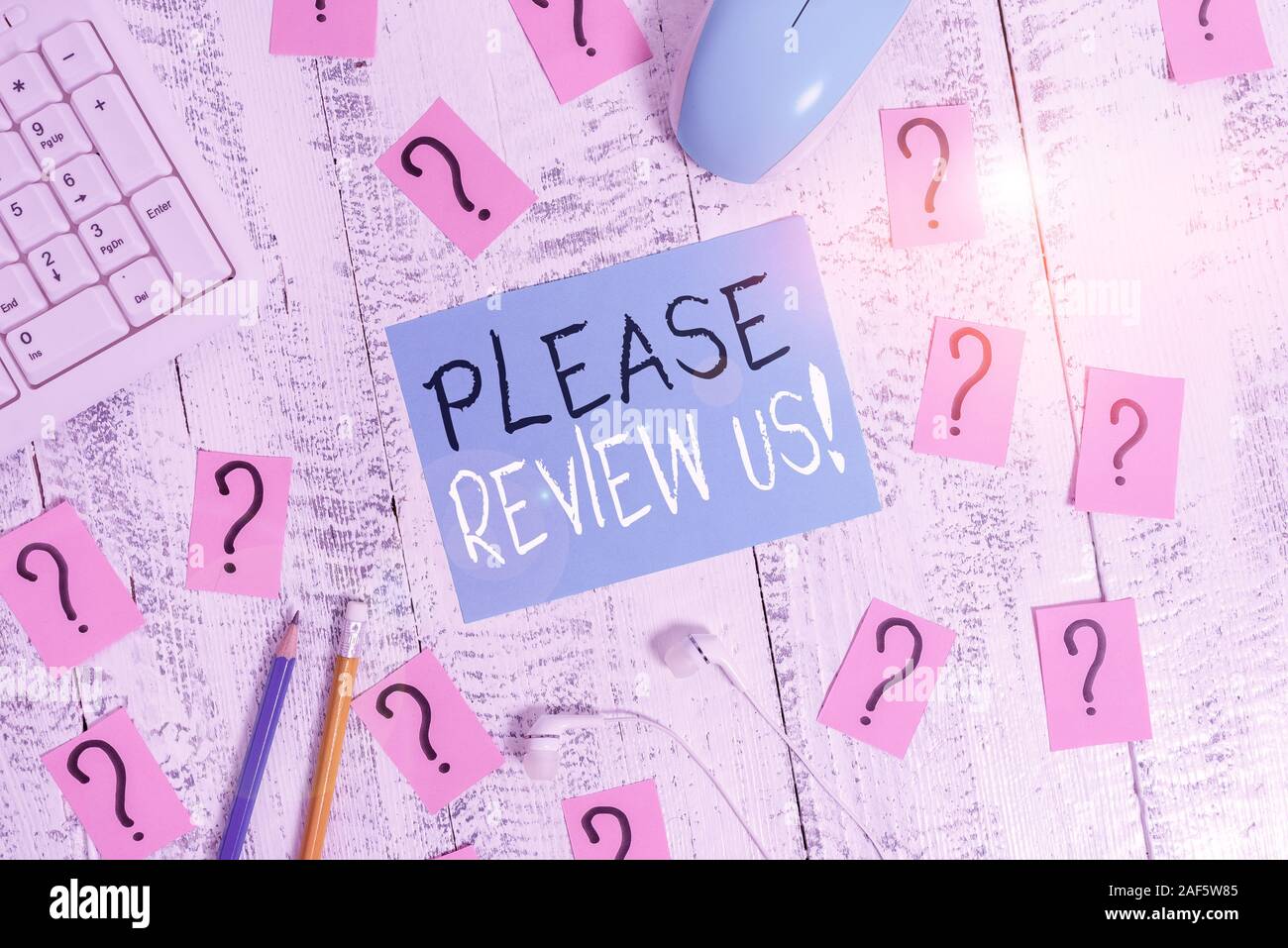 Text sign showing Please Review Us. Business photo text situation or ...