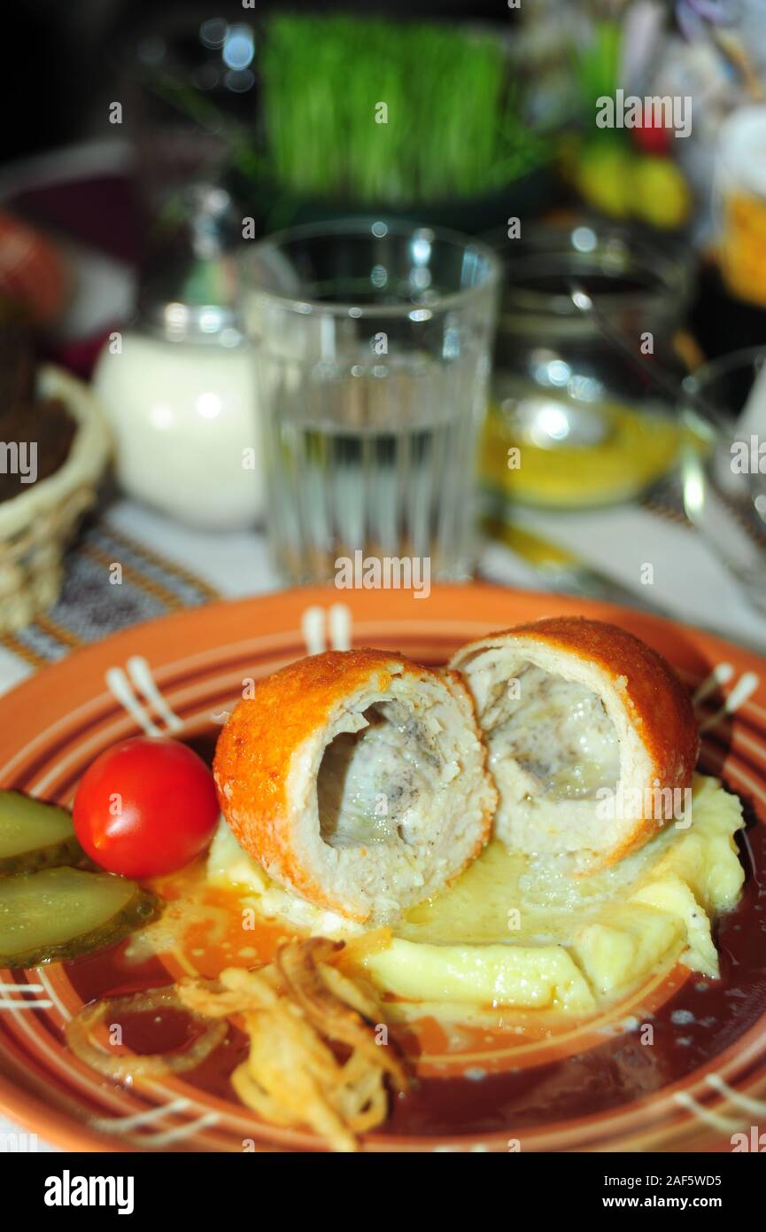 Arrangement the portrait of the food Papa rellena Stock Photo - Alamy