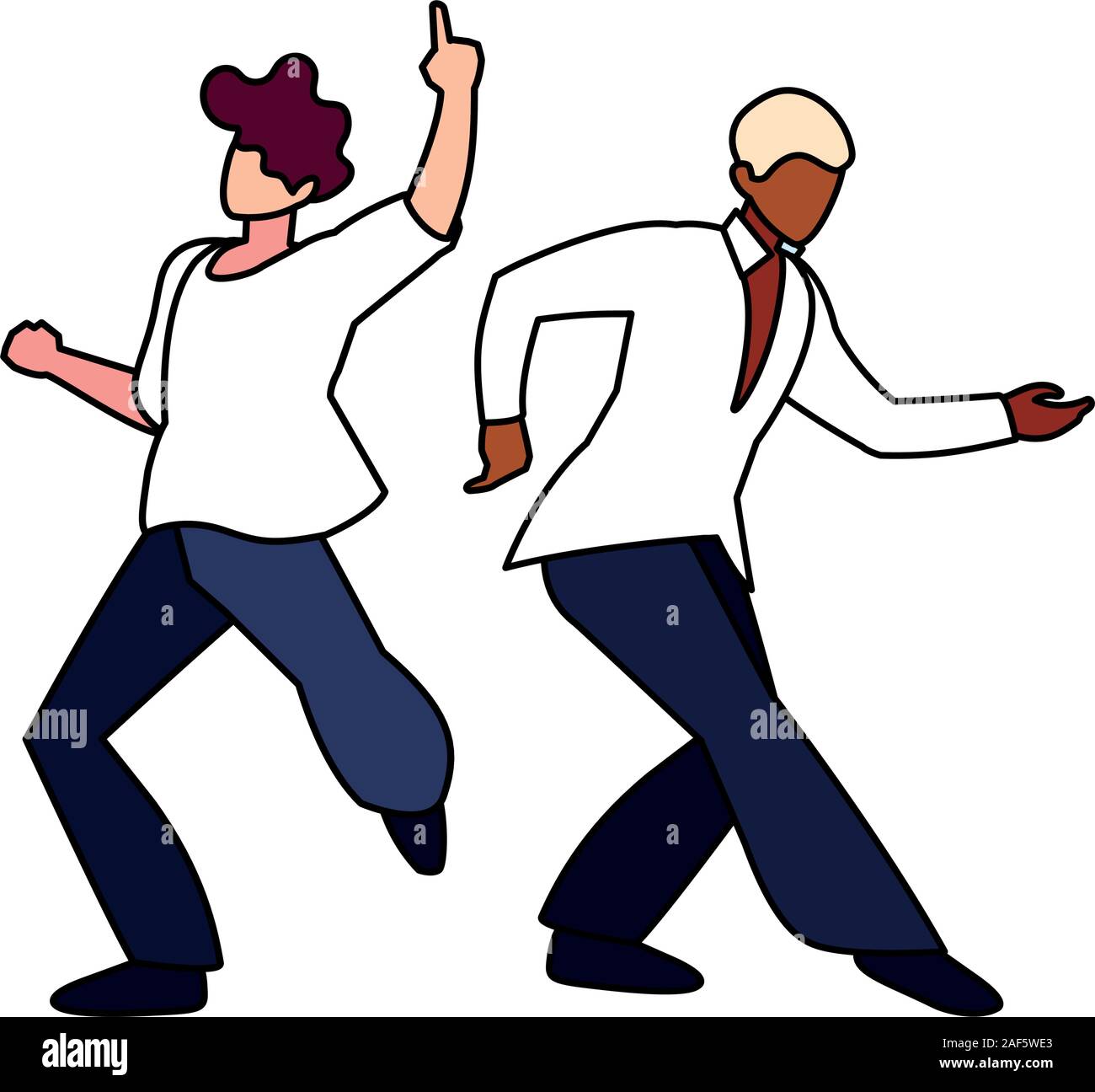 men in pose of dancing on white background vector illustration design ...