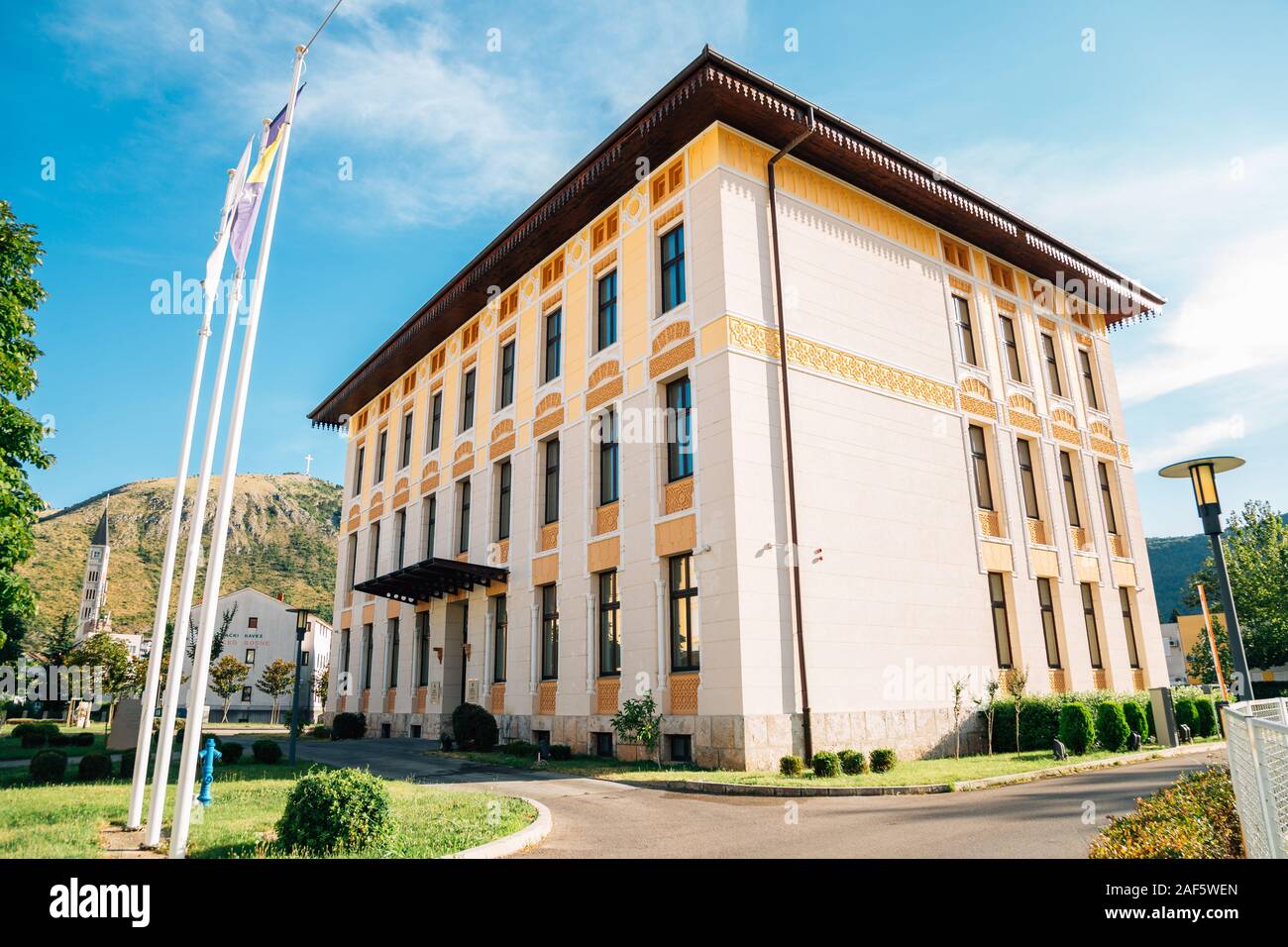 Mostar, Bosnia and Herzegovina - July 8, 2019 : Gradska Vijecnica ...