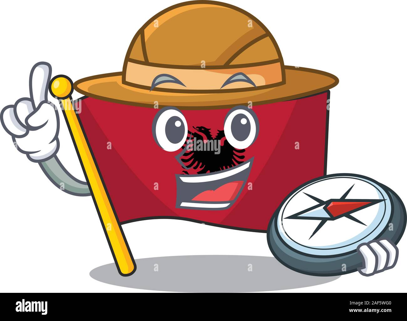 Flag albania Scroll A stylized Explorer with a compass. Vector ...