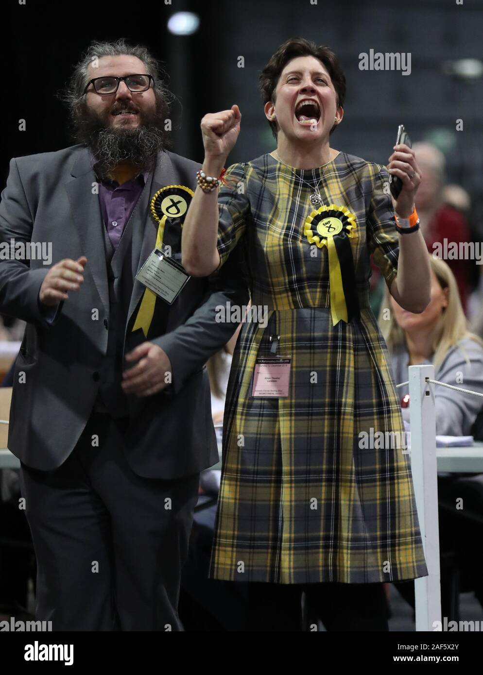 SNP MP Alison Thewliss celebrates at the SEC Centre in Glasgow after ...