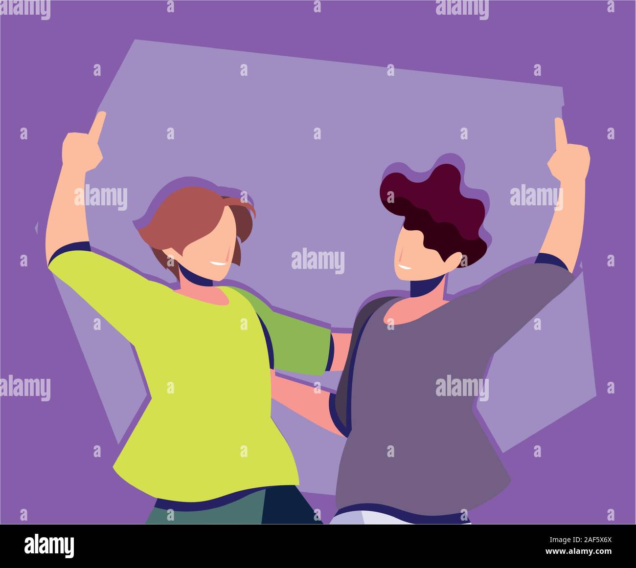 scene of men in dance pose, party, dance club vector illustration ...