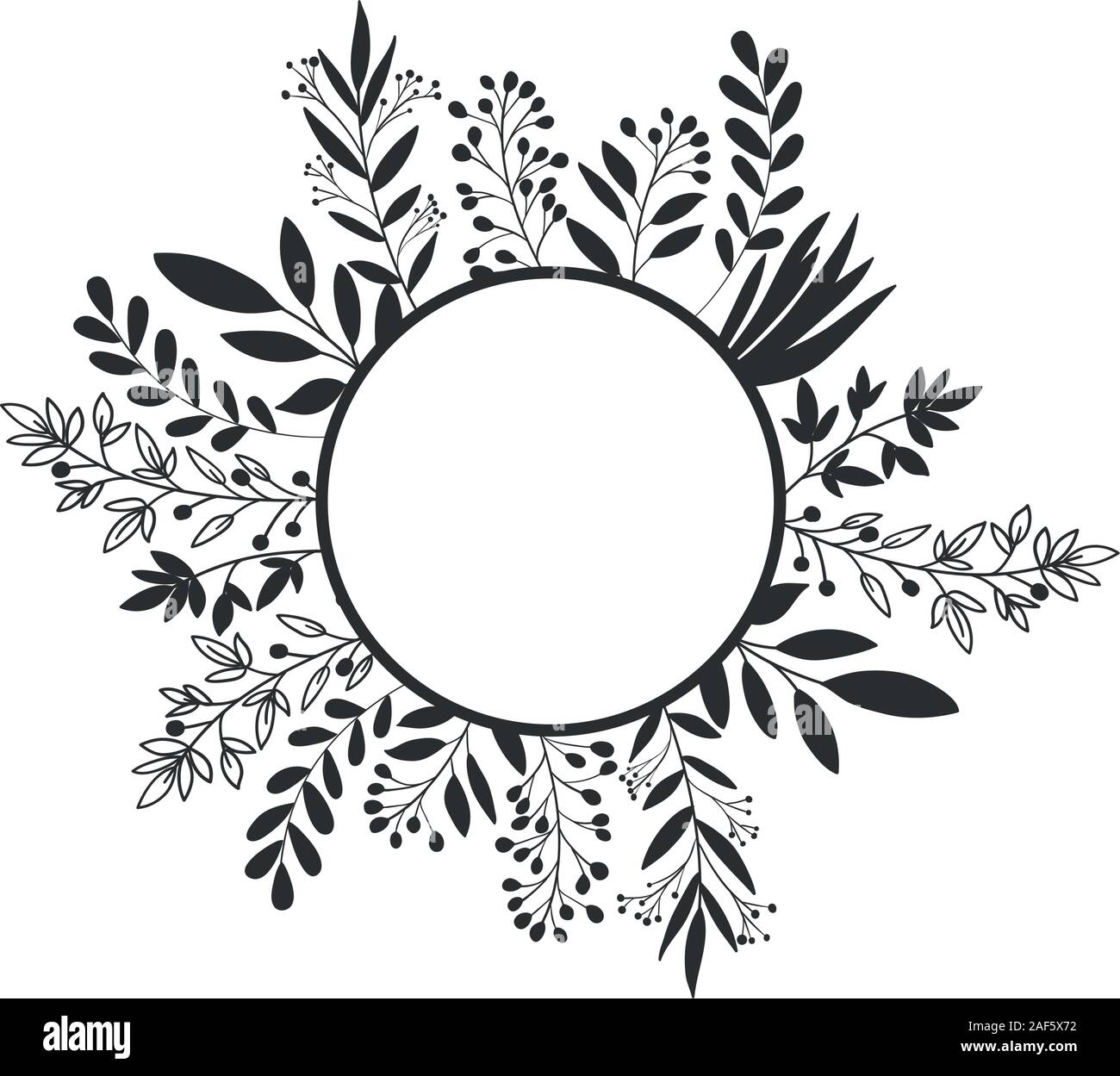 Isolated leaves around circle vector design Stock Vector Image & Art ...