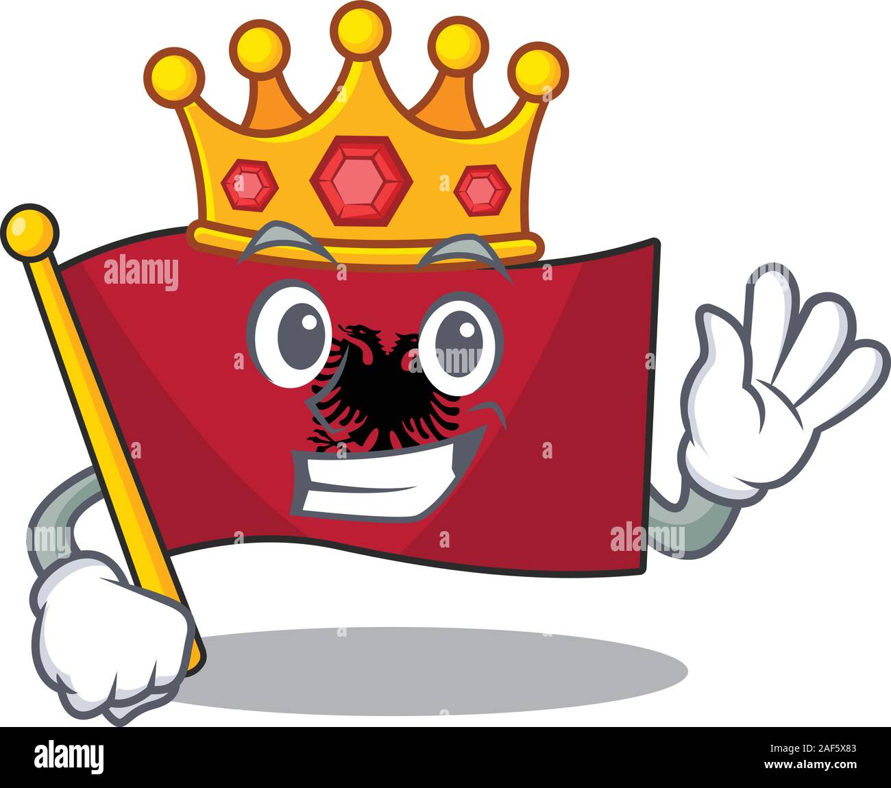 Flag albania Scroll A stylized of King on cartoon character design ...