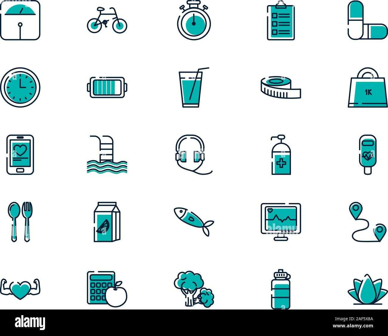 Isolated healthy lifestyle icon set vector design Stock Vector Image ...