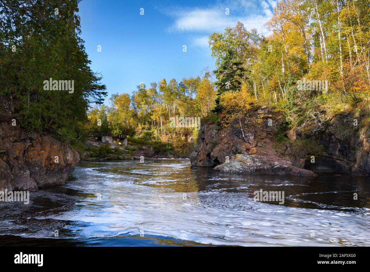 Colorful autumn foliage of Lake Superior National Forest, Minnesota ...