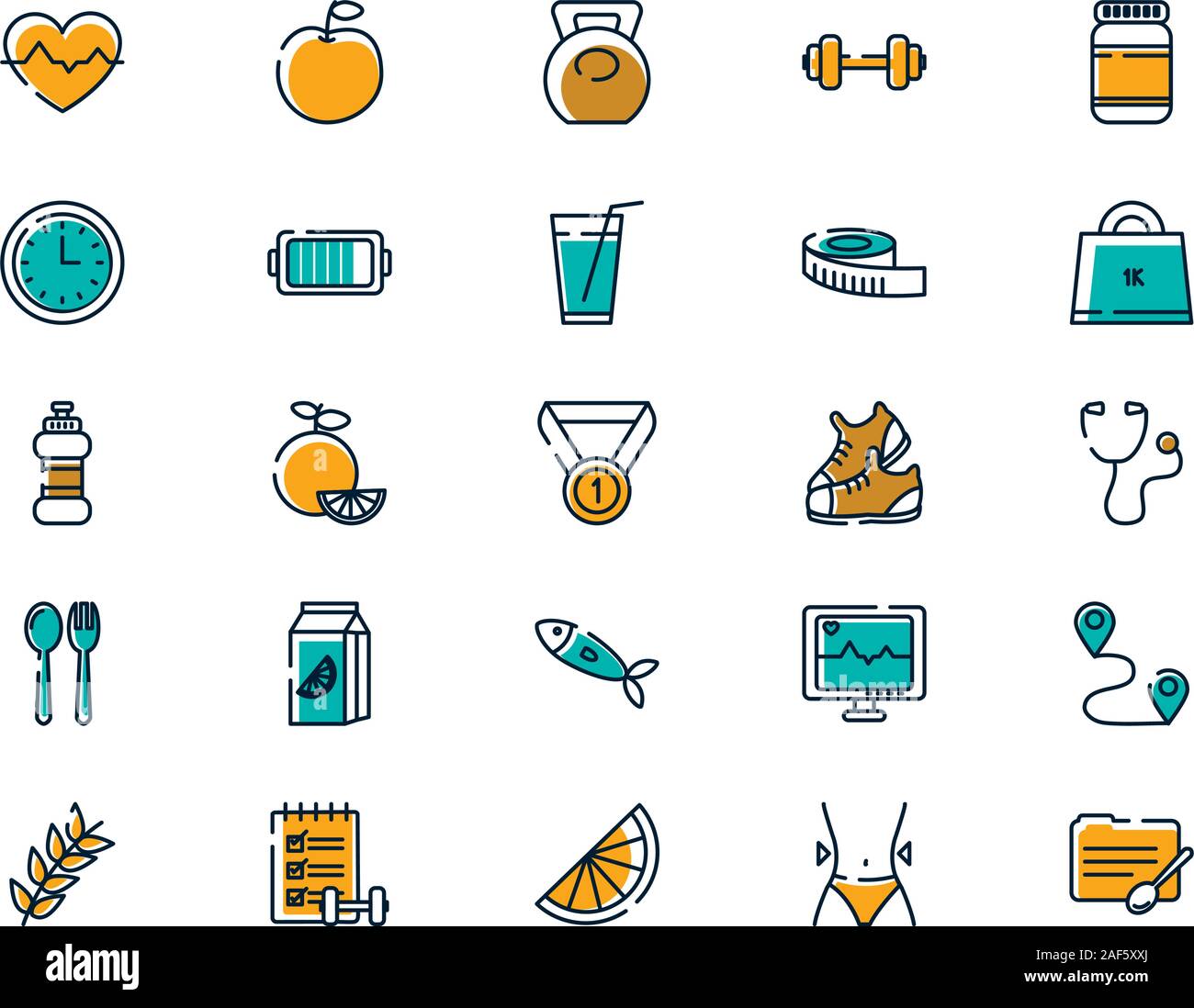 Isolated healthy lifestyle icon set vector design Stock Vector Image ...