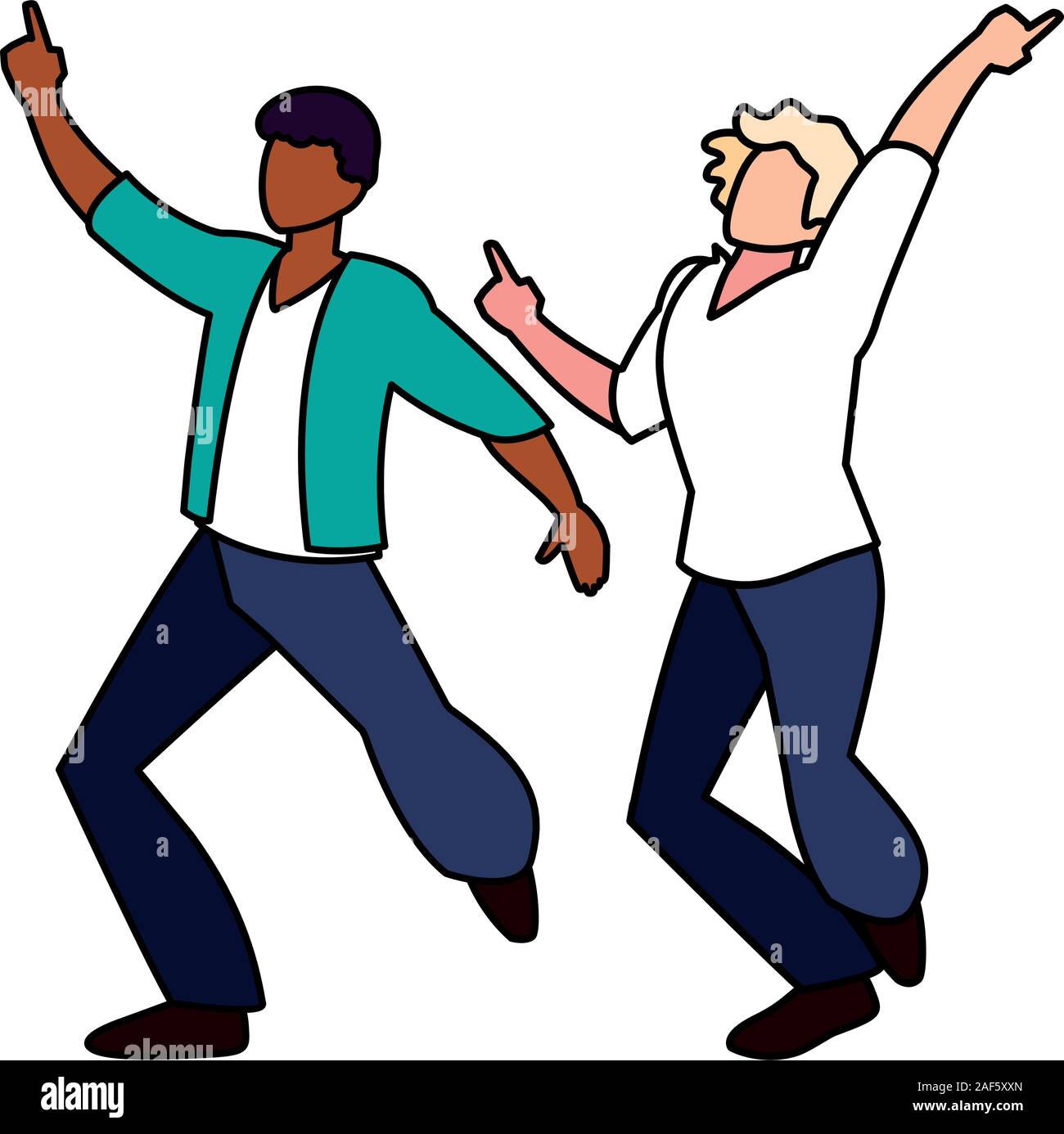 men in pose of dancing on white background vector illustration design ...