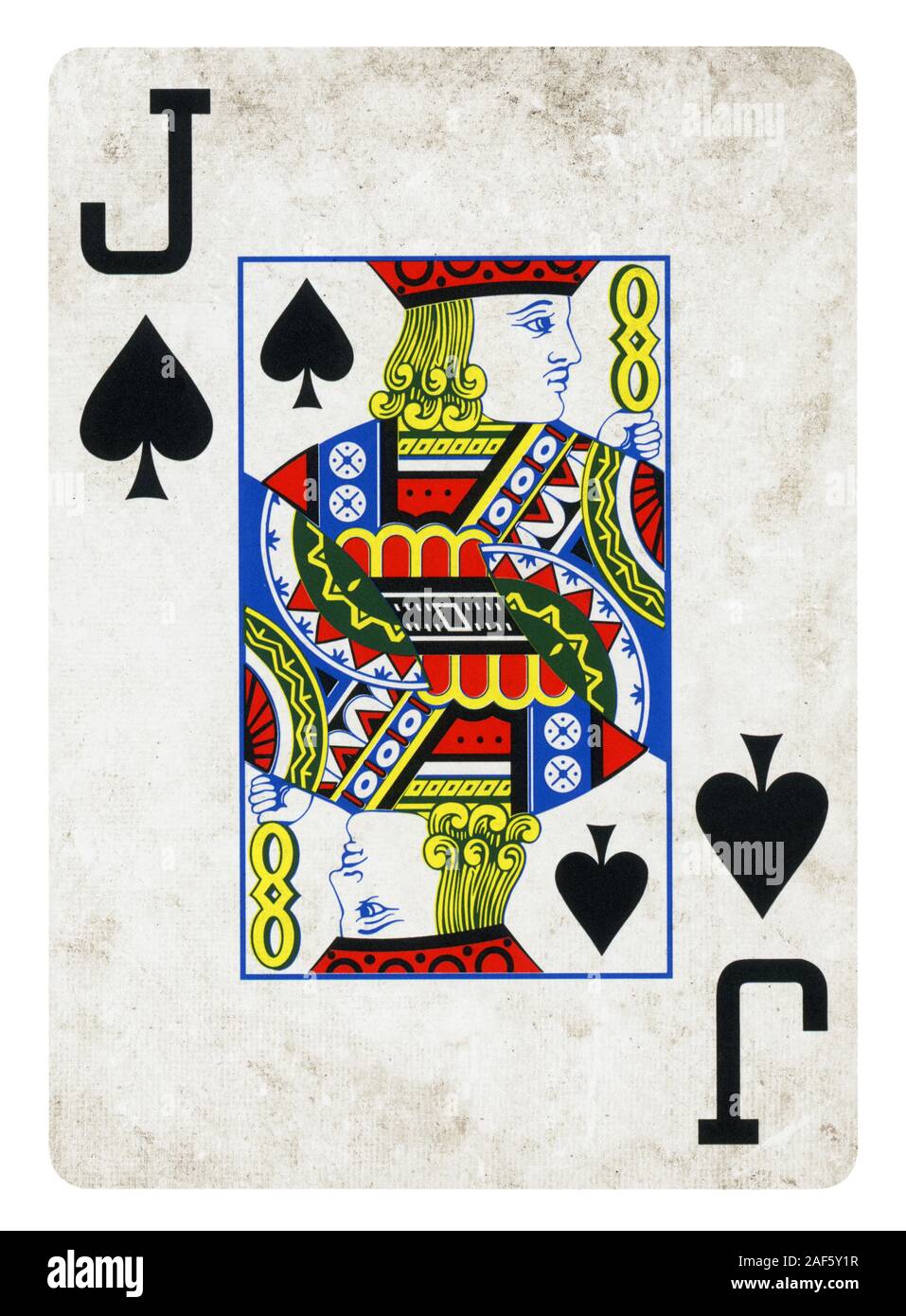 Jack of Spades Vintage playing card - isolated on white (clipping path ...