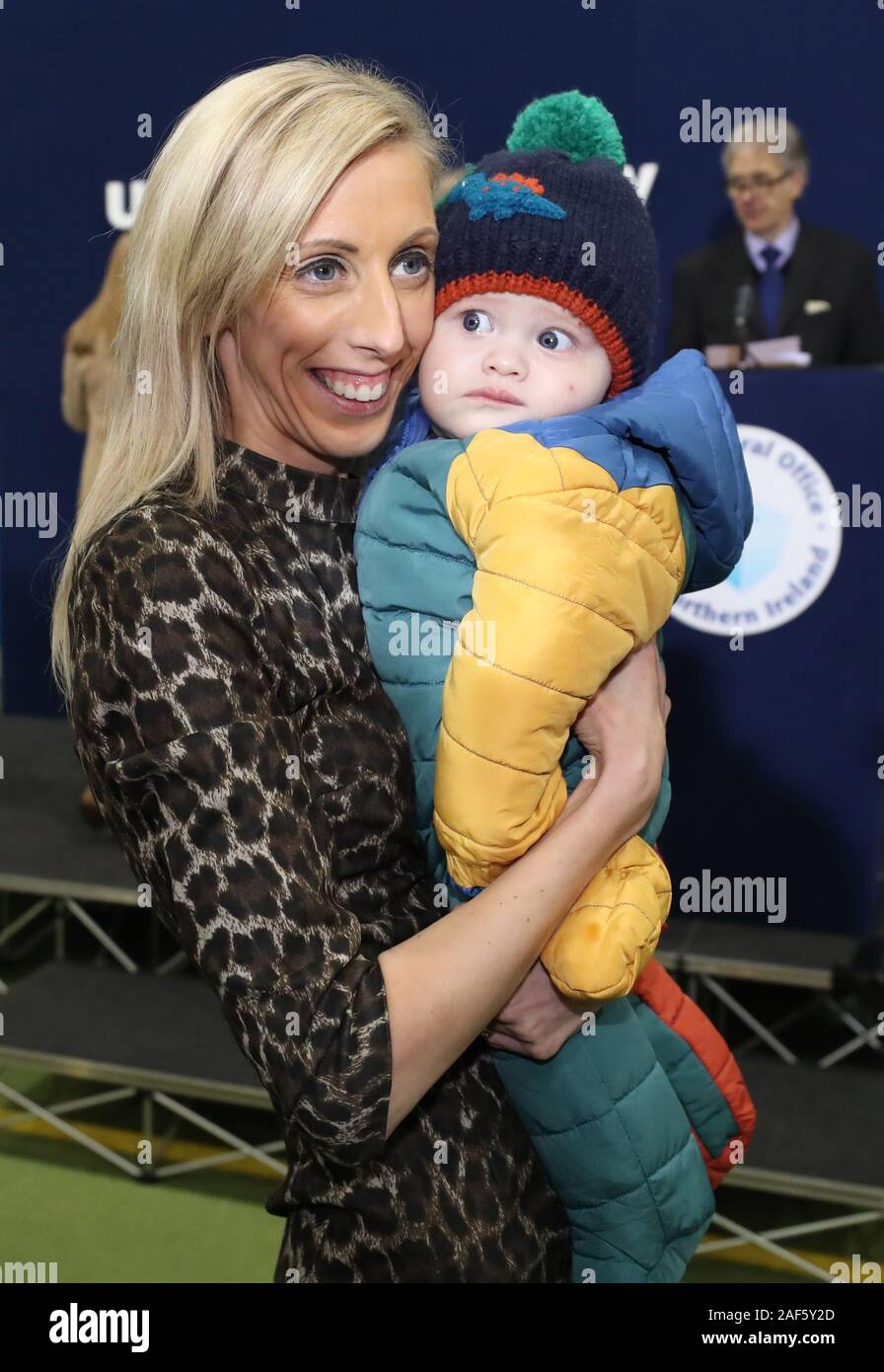 DUP MP for Upper Bann Carla Lockhart with her son Charlie at Meadowbank ...