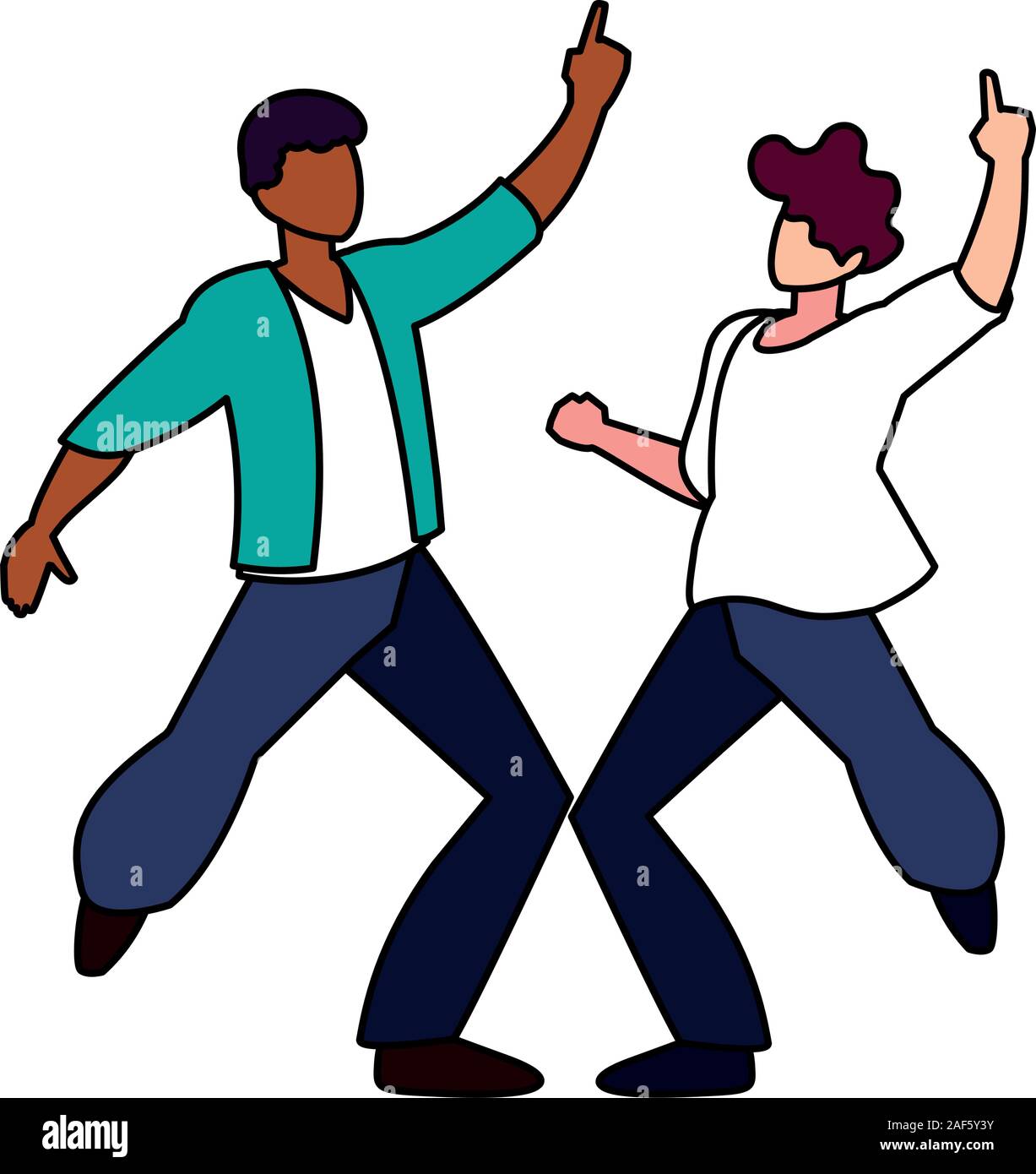 men in pose of dancing on white background vector illustration design ...