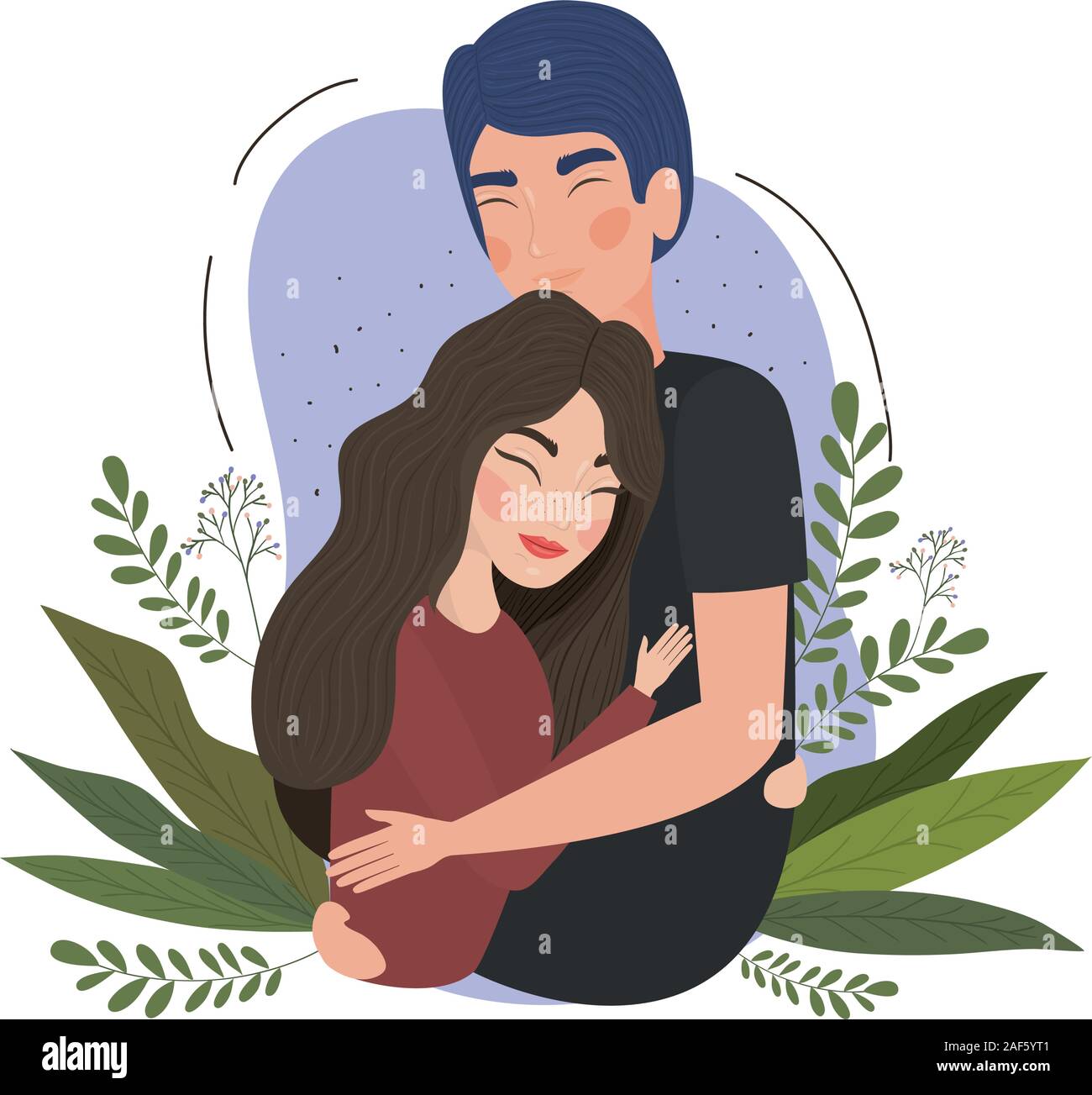Couple of woman and man drawing vector design Stock Vector Image & Art ...