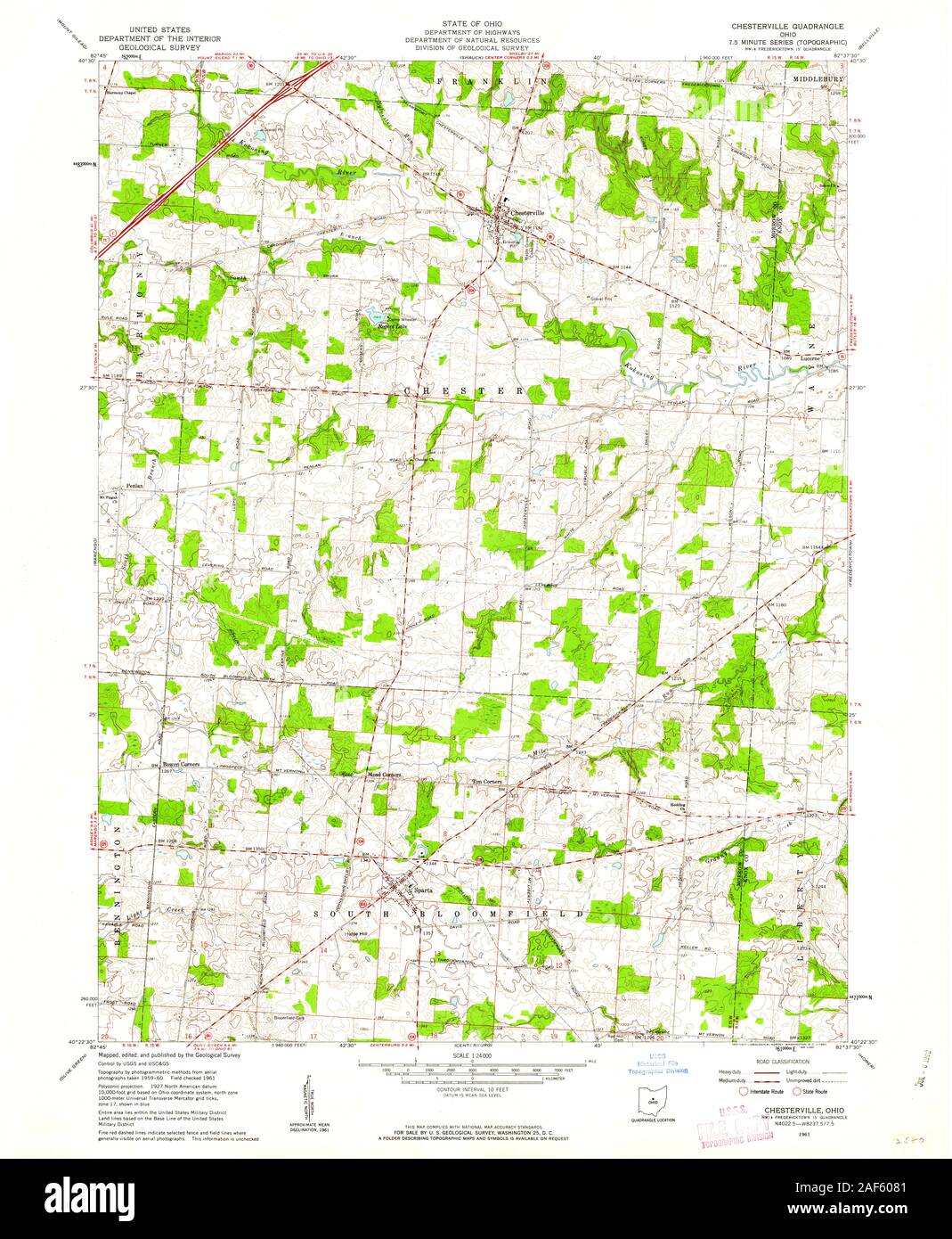 Map of chesterville Cut Out Stock Images & Pictures - Alamy