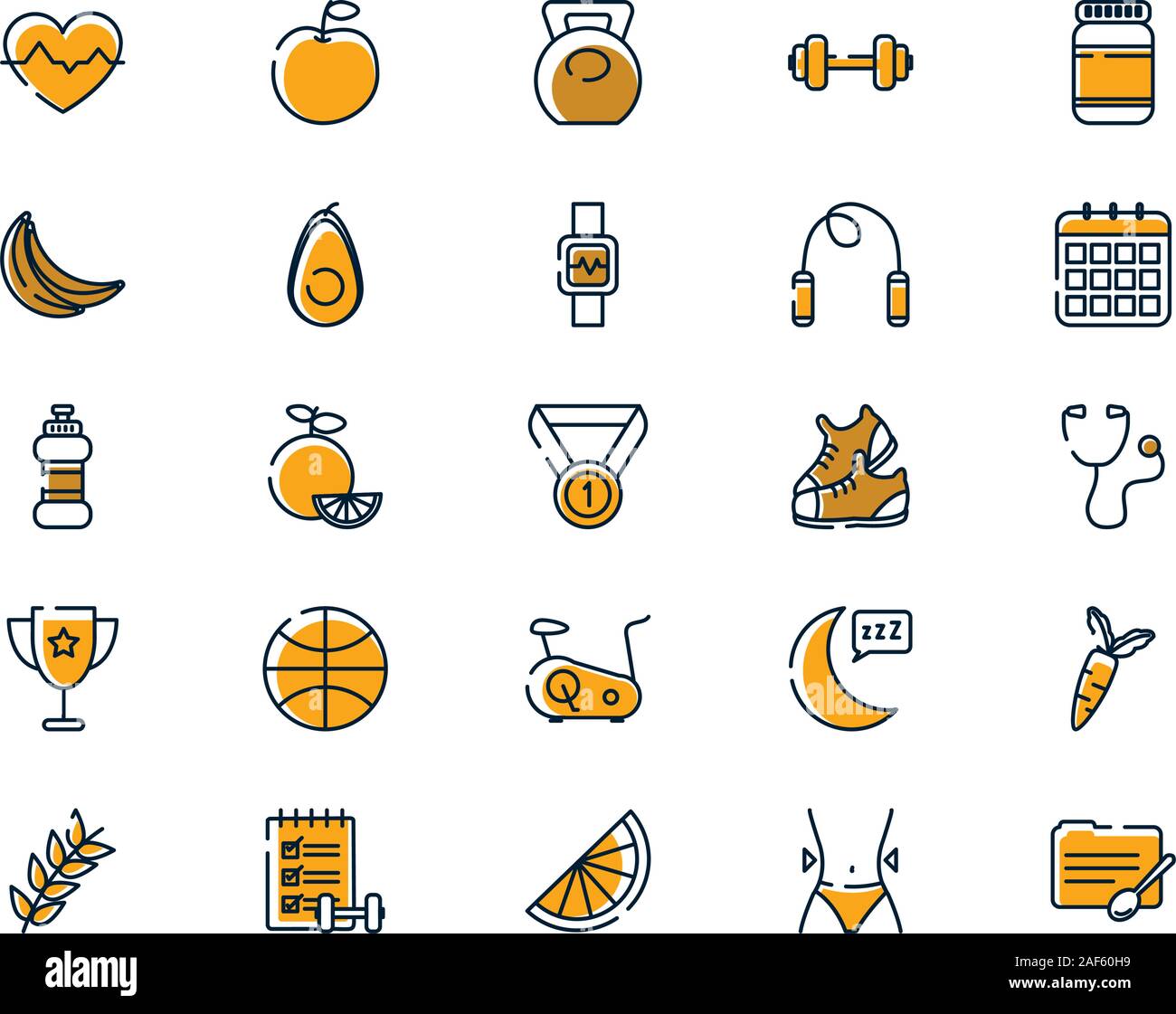 Isolated healthy lifestyle icon set vector design Stock Vector Image ...