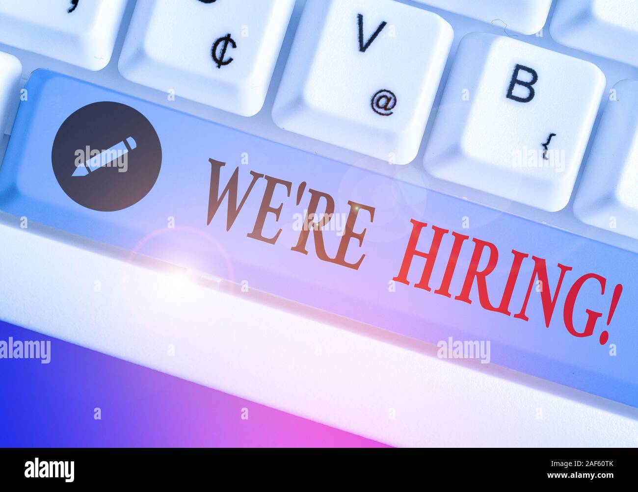 Conceptual hand writing showing We Re Hiring. Concept meaning recently ...