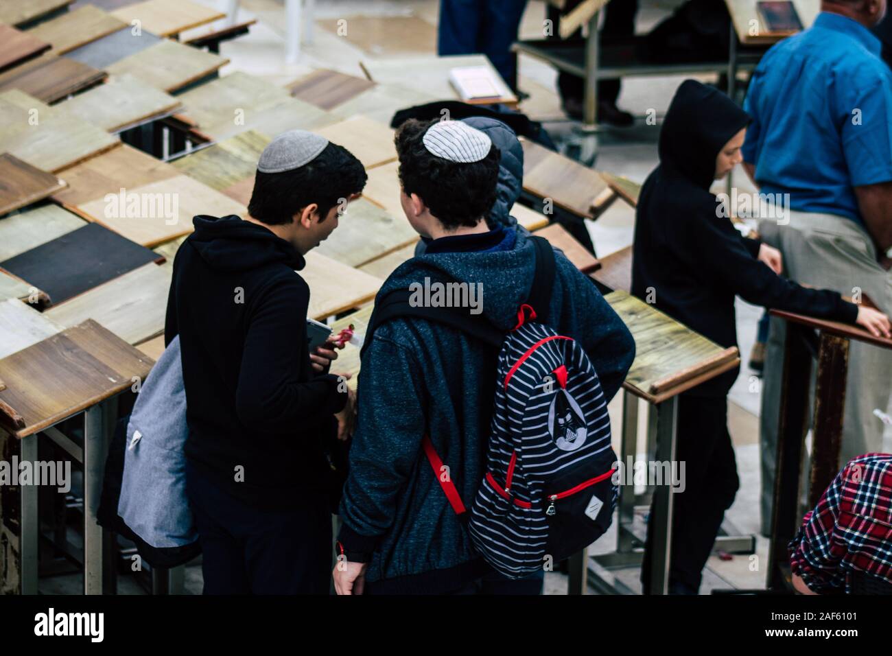 Jerusalem Israel December 12, 2019 View of unknown kid and family ...