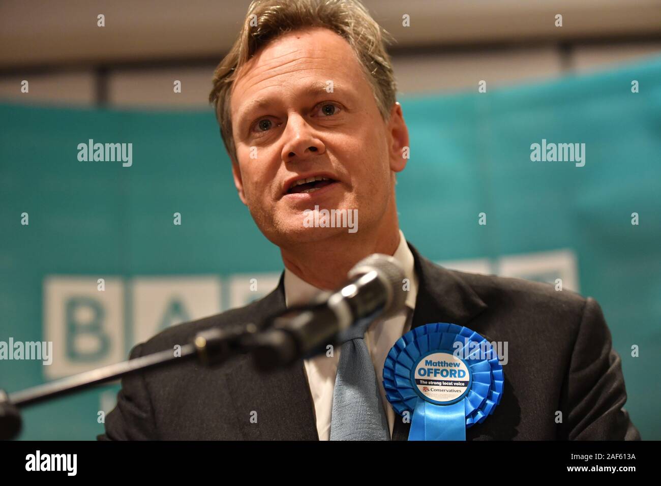 Matthew Offord after he was re-elected as MP for Hendon at Allainz Park ...
