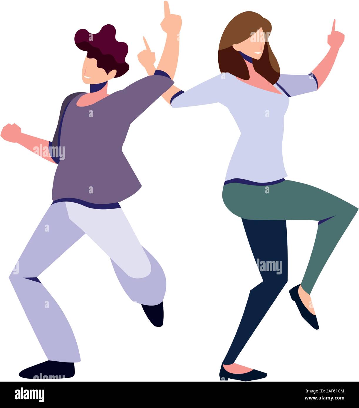 couple of people in pose of dancing on white background vector ...