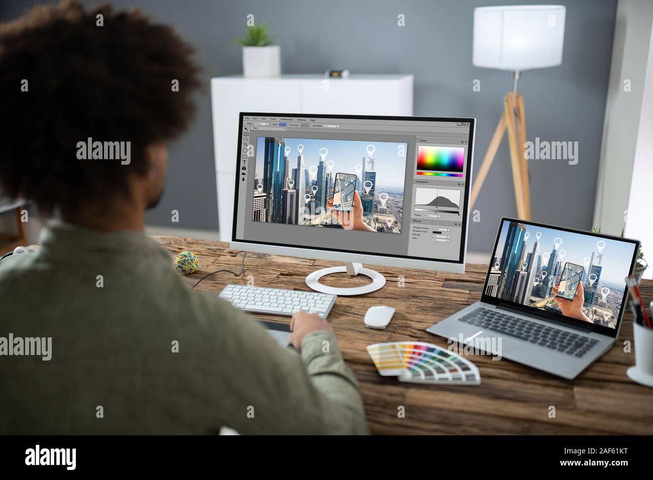 Logo designer working hi-res stock photography and images - Alamy