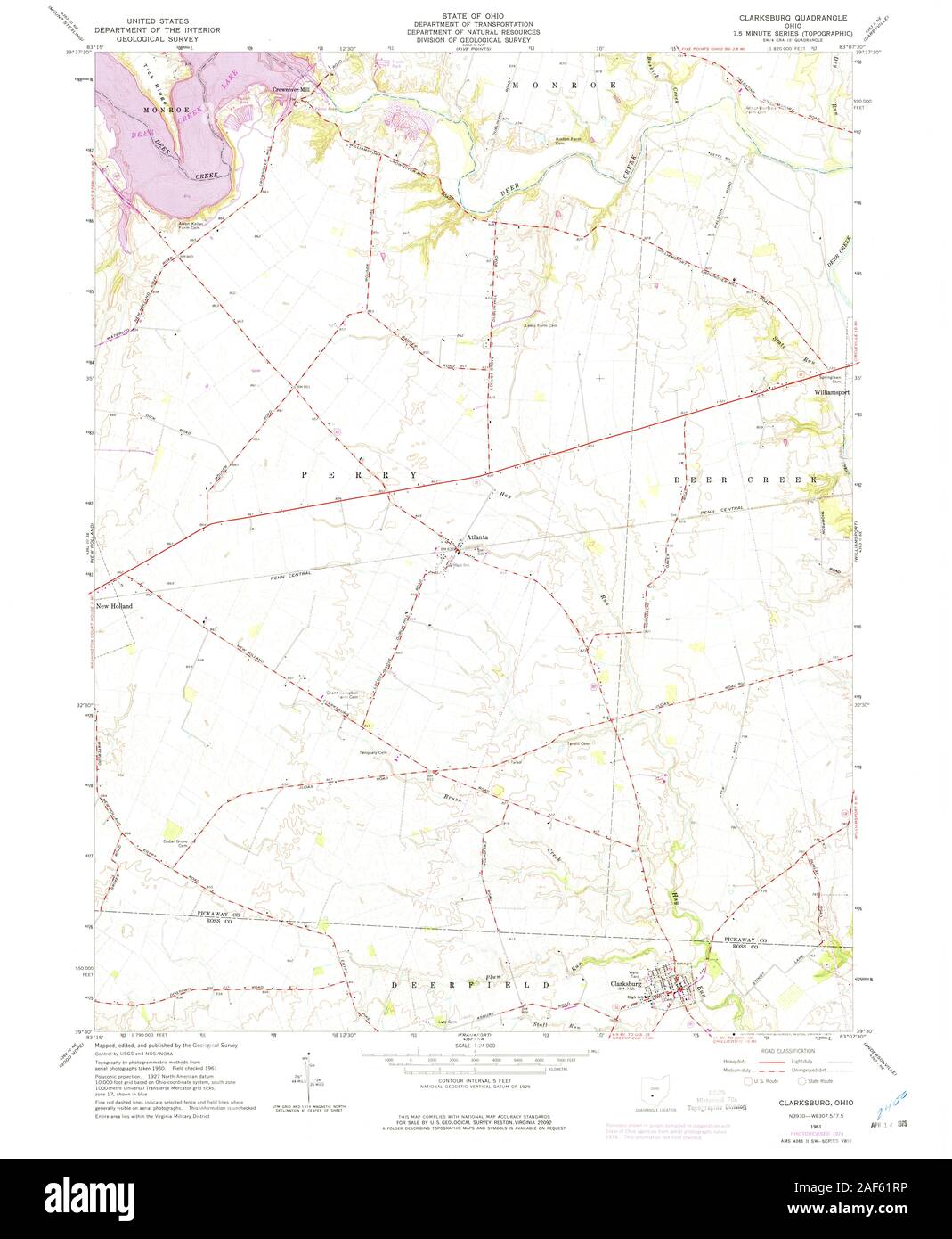 Clarksburg map hi-res stock photography and images - Alamy